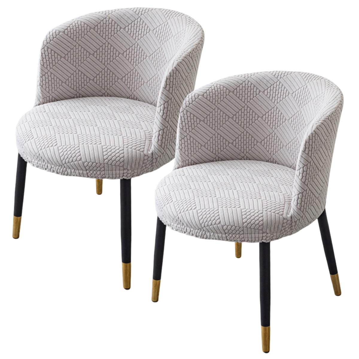 2 Pcs Cover Armchair Round Curved Back Chair Cover Soft Stretch Mid ...