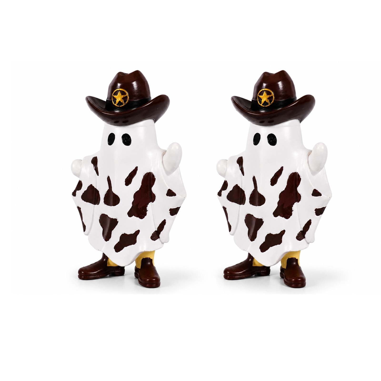 2 Pcs Cowboy Ghost Statue – Resin Halloween Figurine with Spooky ...