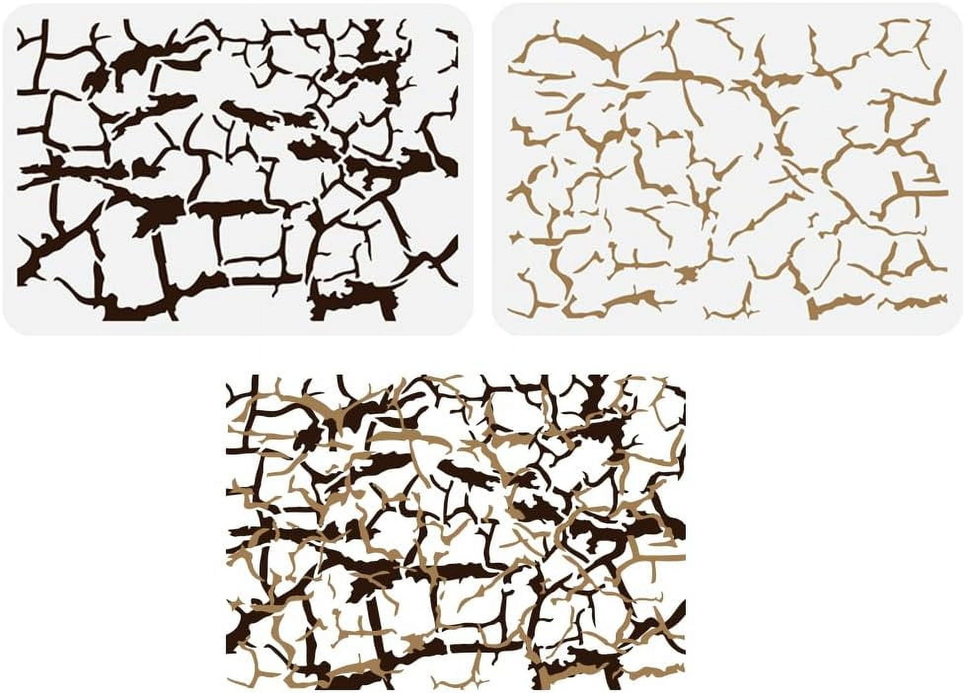 2 Pcs Crack Stencil for Painting 8.3x11.7inch Reusable Fissures ...