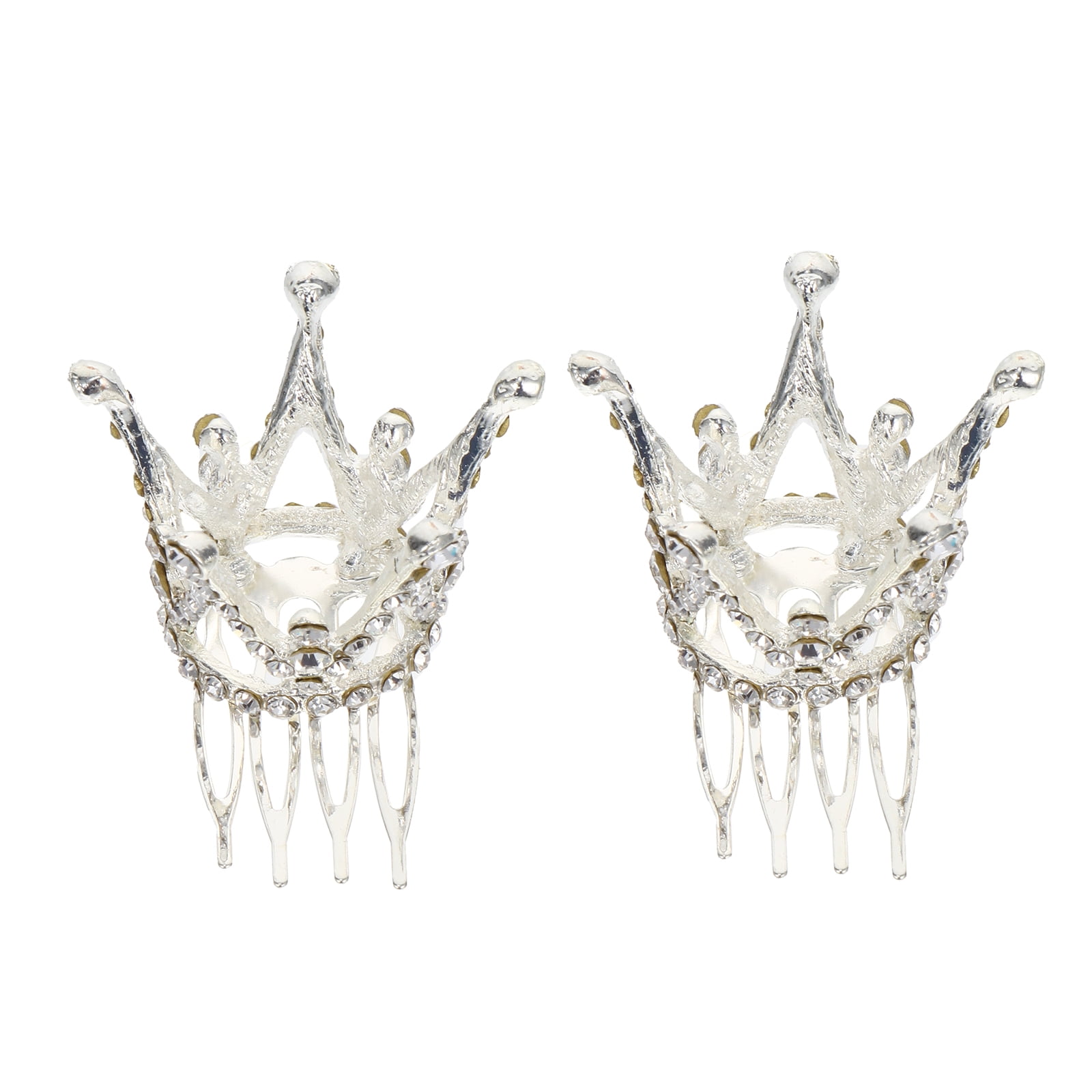 TAILTOSS Crown for Girl Tiara Crown Silver Alloy 2Set 1.8x1.6x1.0in - Walmart.com