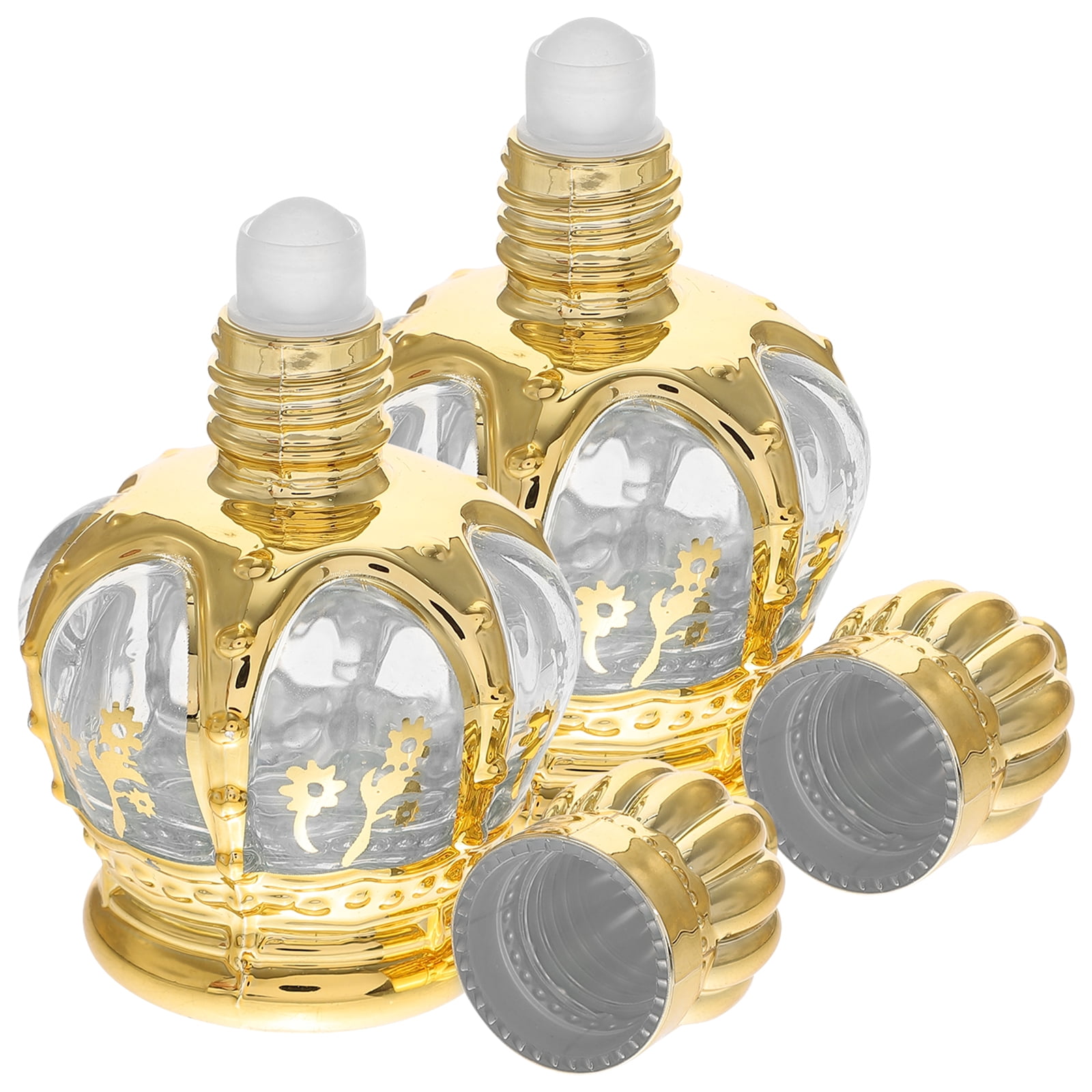 2 Pcs Crown Perfume Bottles Ball Fragrance Dispensers Massage Oils ...