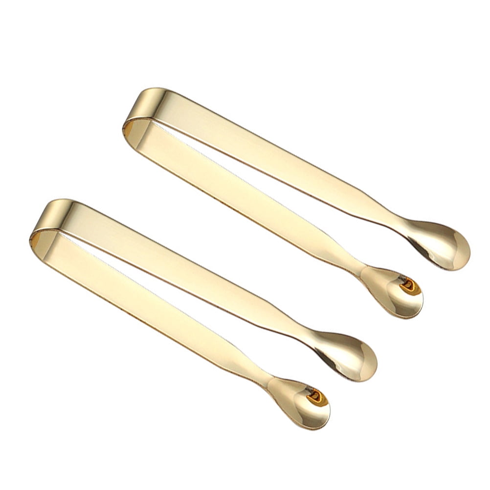 FENGGUIQU 2-Pack Golden Stainless Steel Food Tongs Multipurpose for ...