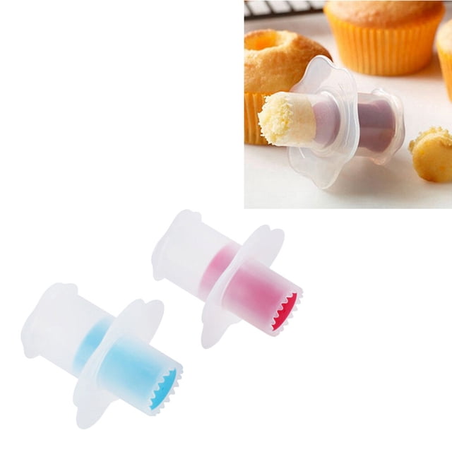 2 Pcs Cupcake Cutters with Plunger Cake Corer Pastry Hole Cutter Set ...
