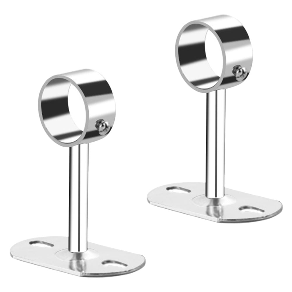 2 Pcs Curtain Rod Bracket Flange Holders Metal Clothes Pipe Brackets ...