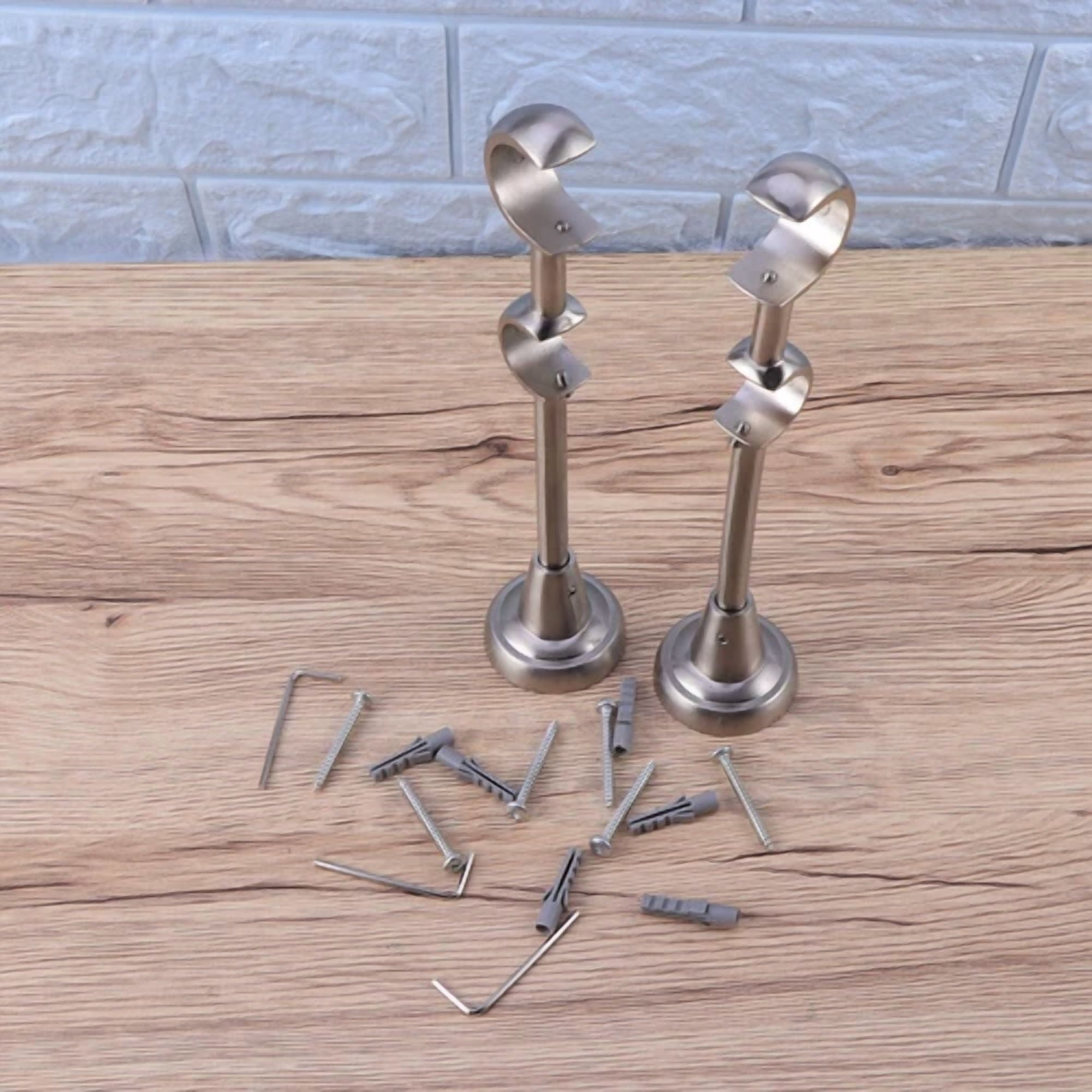 2 Pcs Curtain Rod Bracket Mounting Ceiling Pole Brackets Holder Iron ...