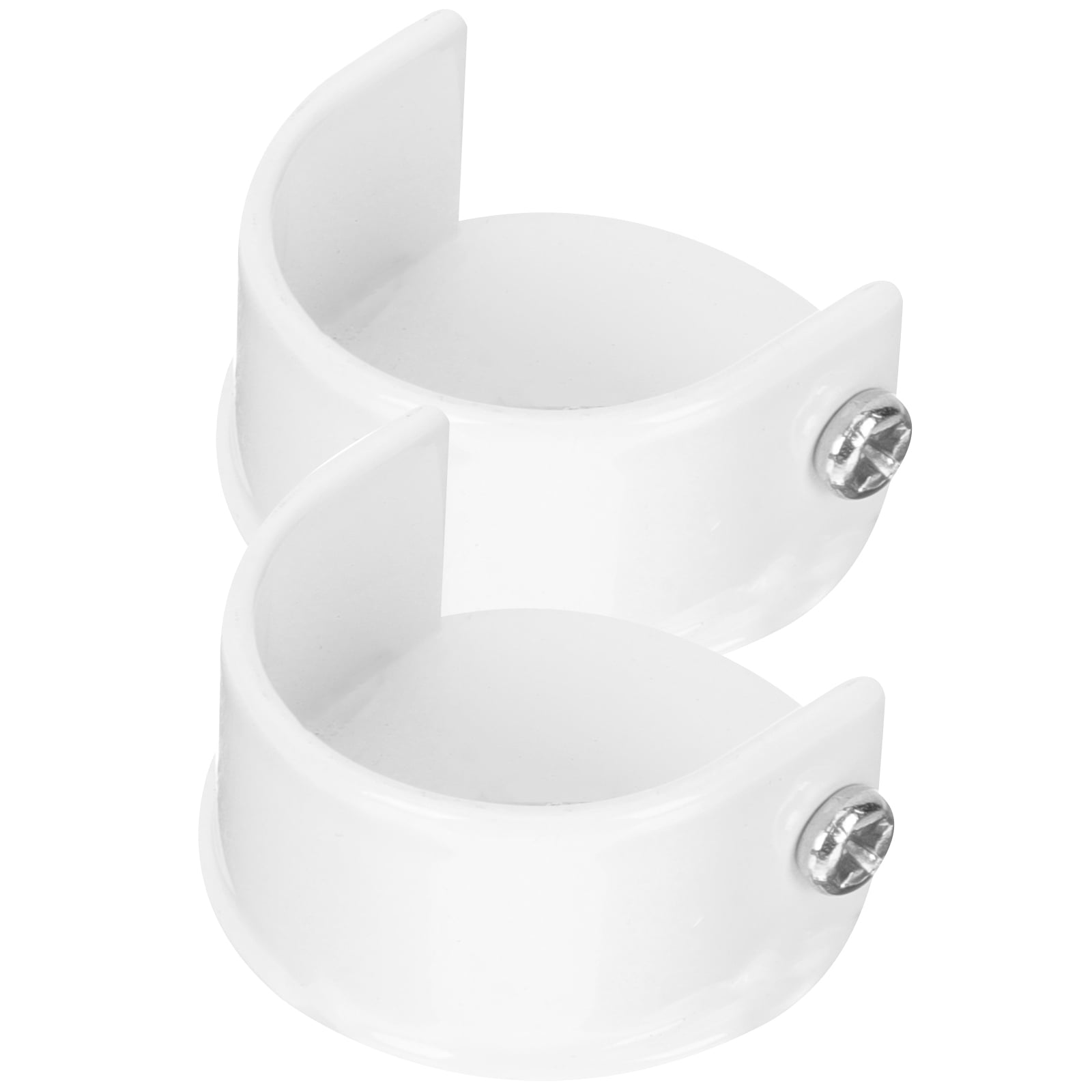 2 Pcs Curtain Rod Bracket Pole Stands Closet Bar Holder Shape to Open ...