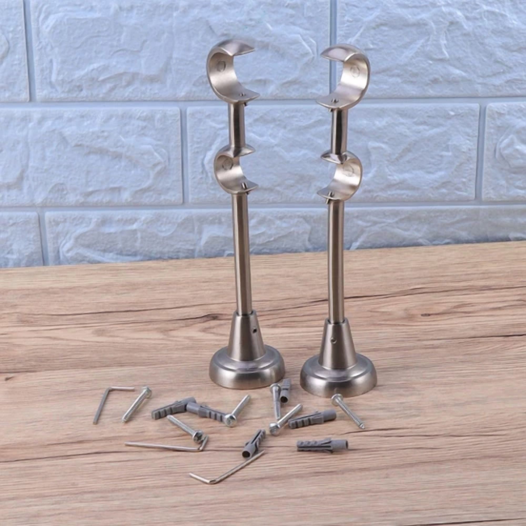 2 Pcs Curtain Rod Bracket Rod Fixing Bracket Wall Curtain Hangers ...