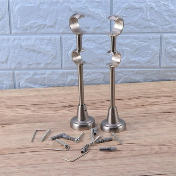 2 Pcs Curtain Rod Bracket Rod Fixing Bracket Wall Curtain Hangers ...