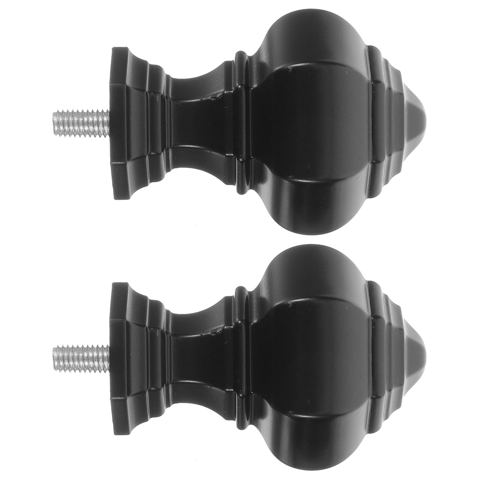Raindrops Curtain Rod Caps Elegant Design Black Abs 2Set - Walmart.com