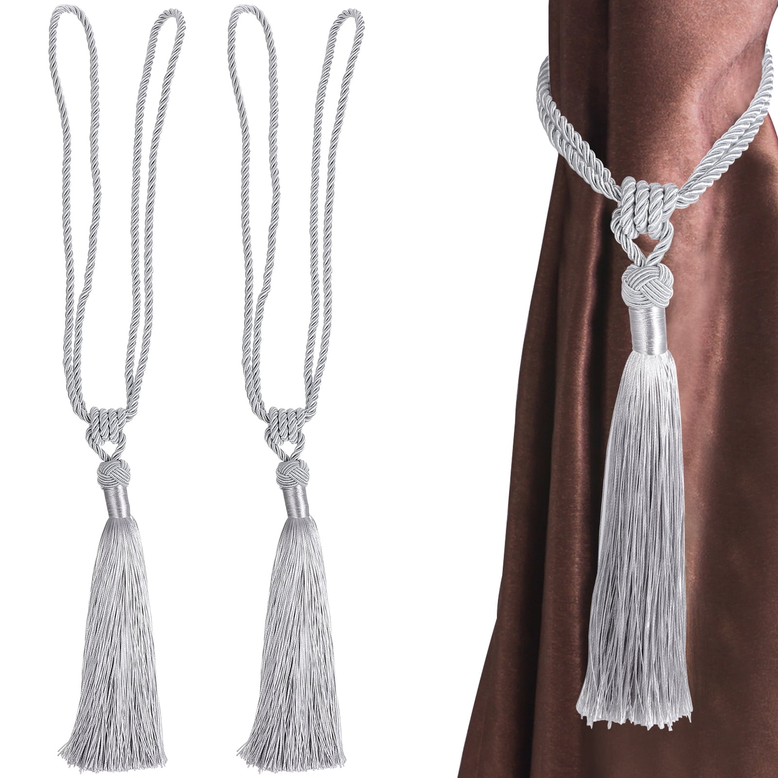 2 Pcs Curtain Rope Tassels Tiebacks Ties for Drapes Sheer Curtains Lace ...