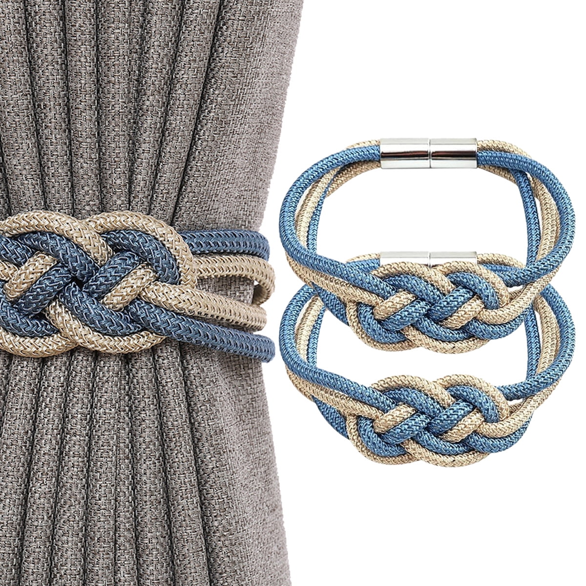 2 Pcs Curtain Tiebacks Nordic Simple Style Strong Magnetic Drape ...