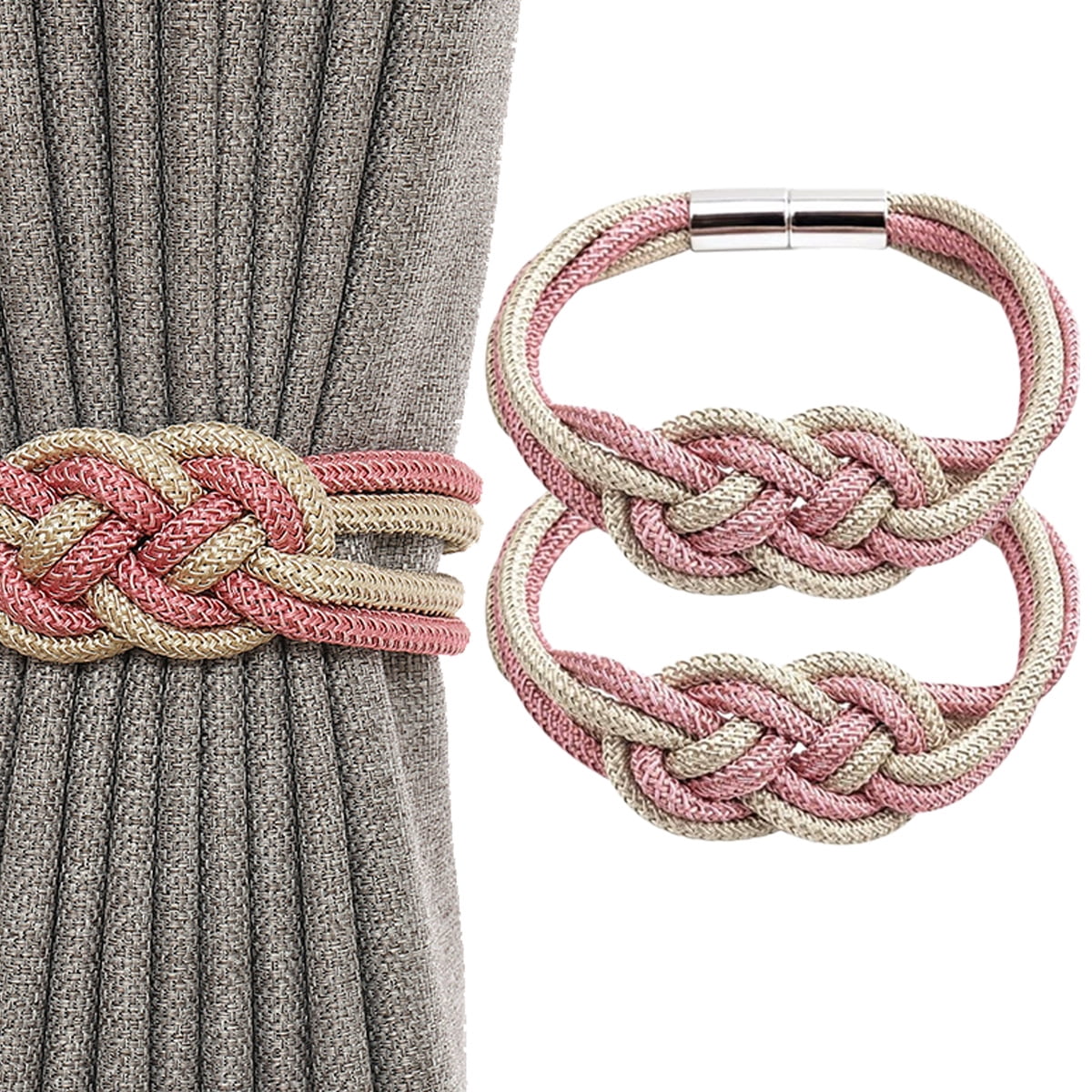 2 Pcs Curtain Tiebacks Nordic Simple Style Strong Magnetic Drape ...