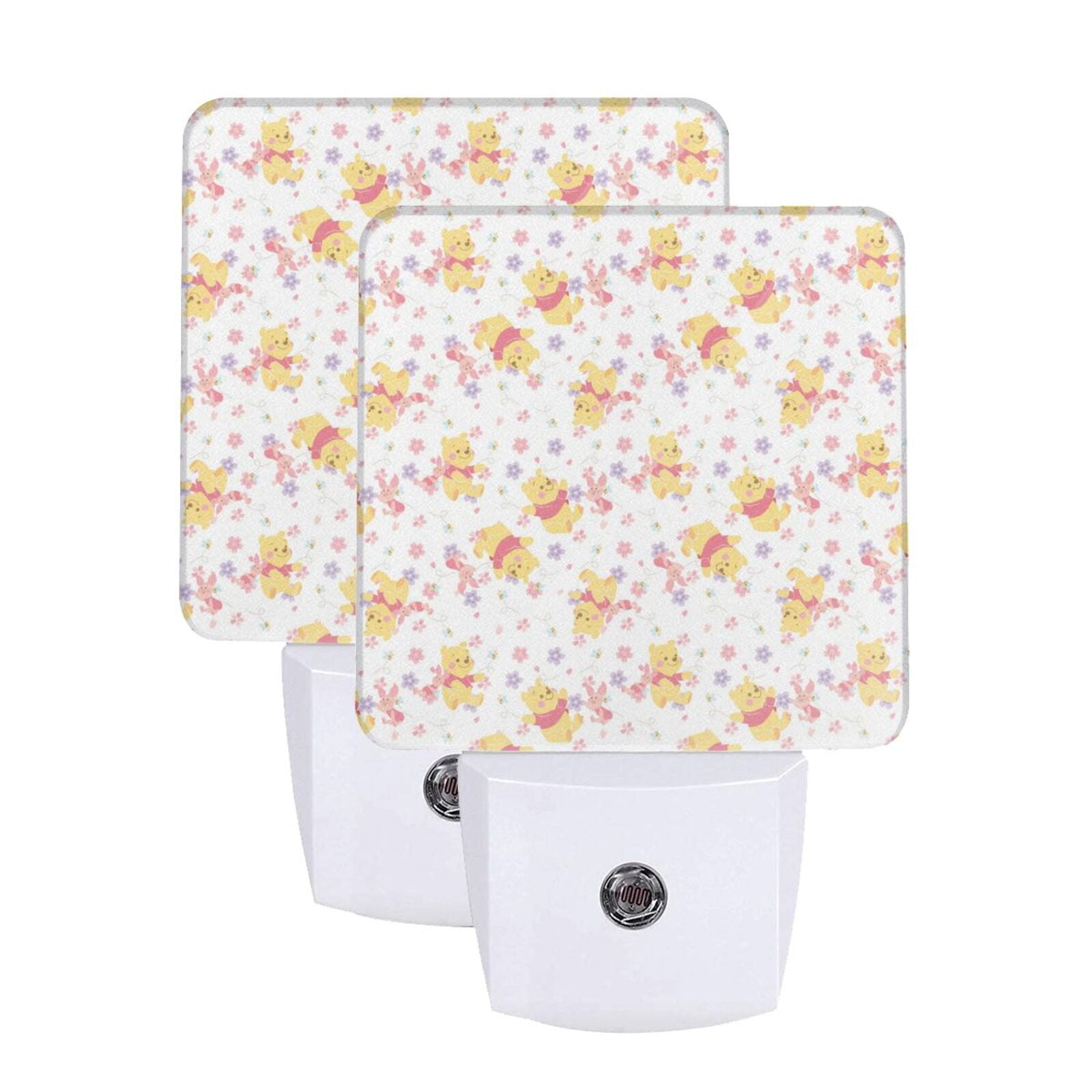 2 Pcs Cute Cartoon Bear Printed Night Lights Ornament Energy Efficient ...