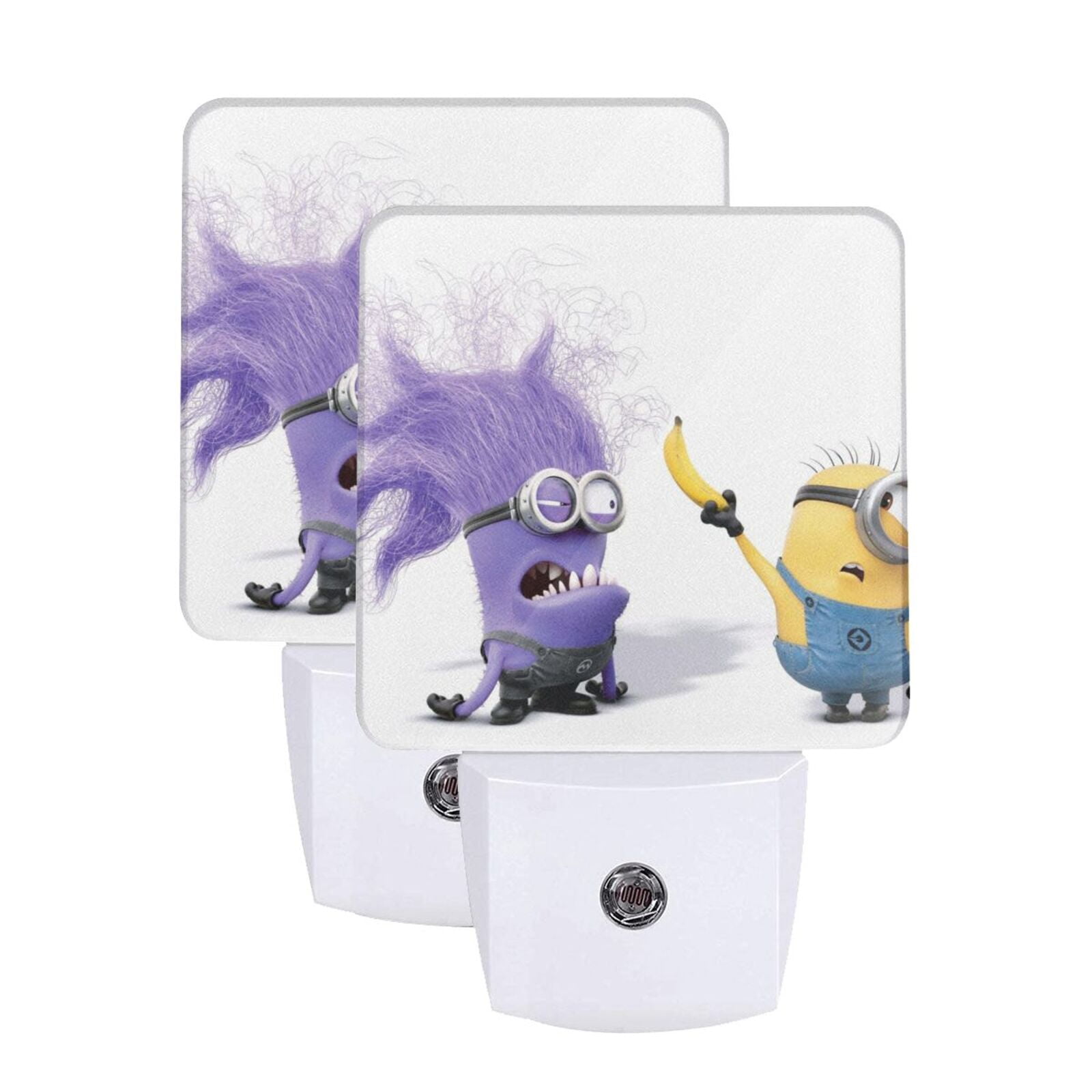 2 Pcs Cute Cartoon Minions Printed Night Lights Ornament Energy ...