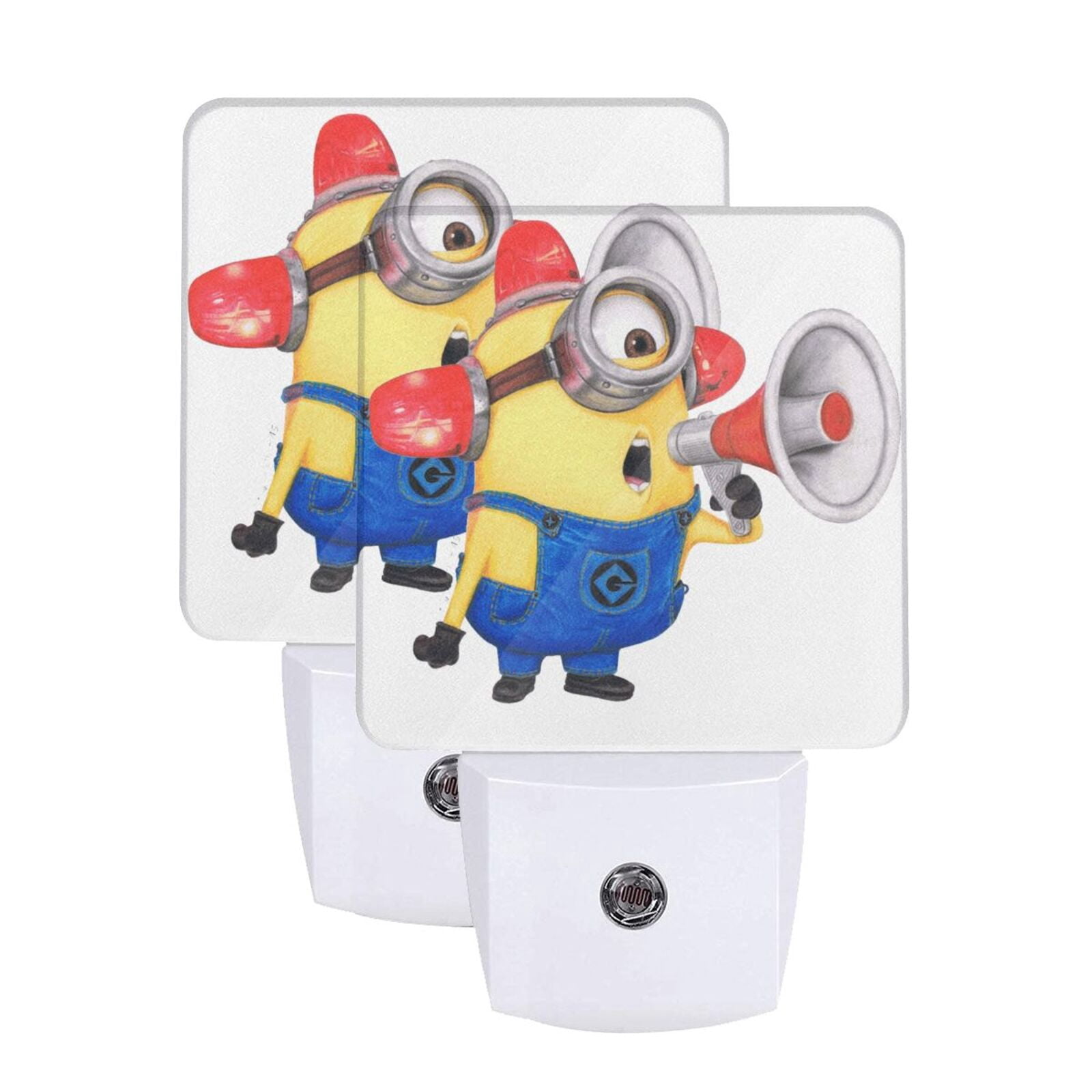 2 Pcs Cute Cartoon Minions Printed Night Lights Ornament Energy ...