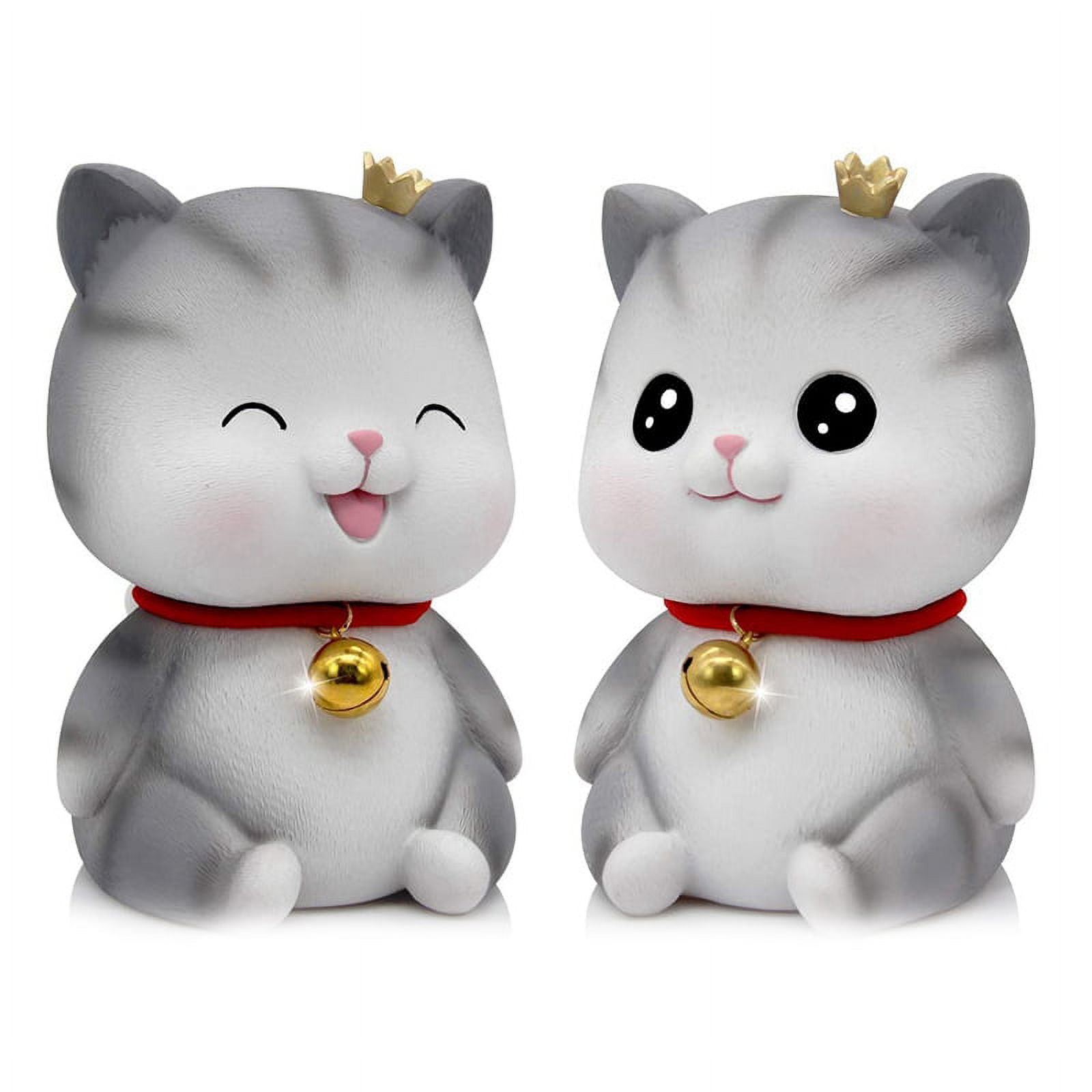 2 Pcs Cute Cat Decorative Saving Bank, Coin Bank Money Piggy Bank Help ...