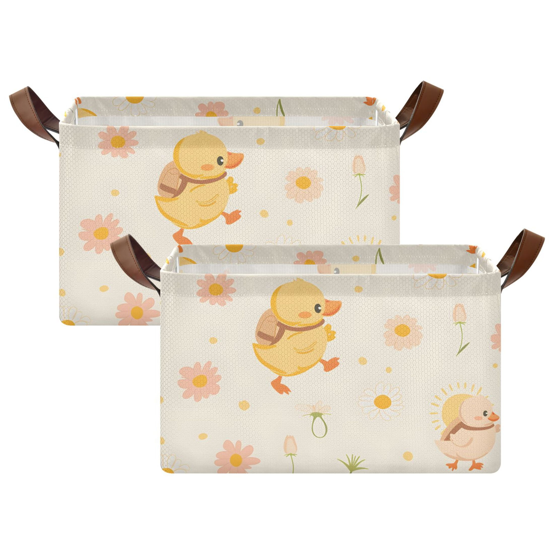 2 Pcs Cute Duck with Backpack Collapsible Storage Bins Fabric Shelf ...