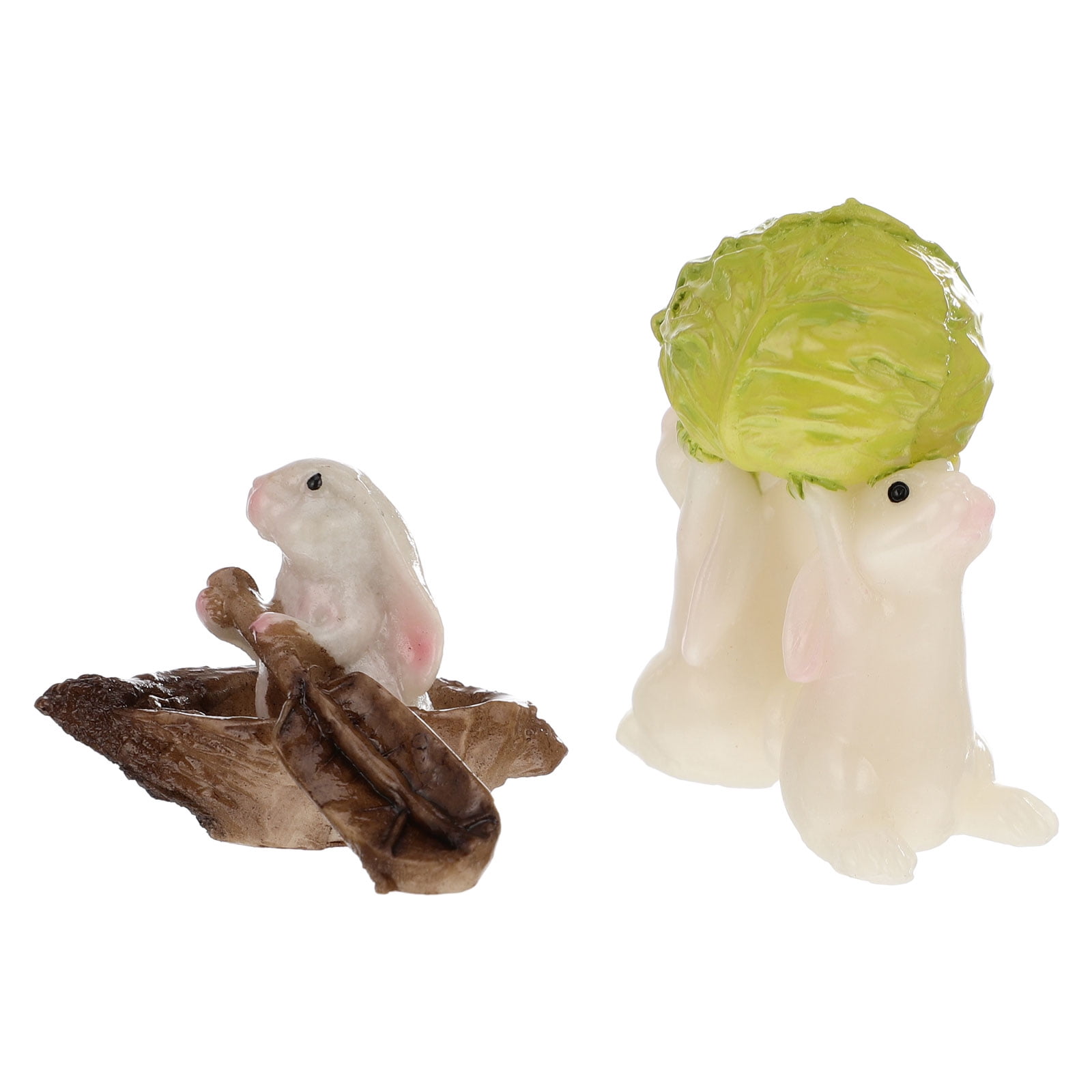 2 Pcs Cute Small Animal Figures Rabbit Ornament Children' - Walmart.com