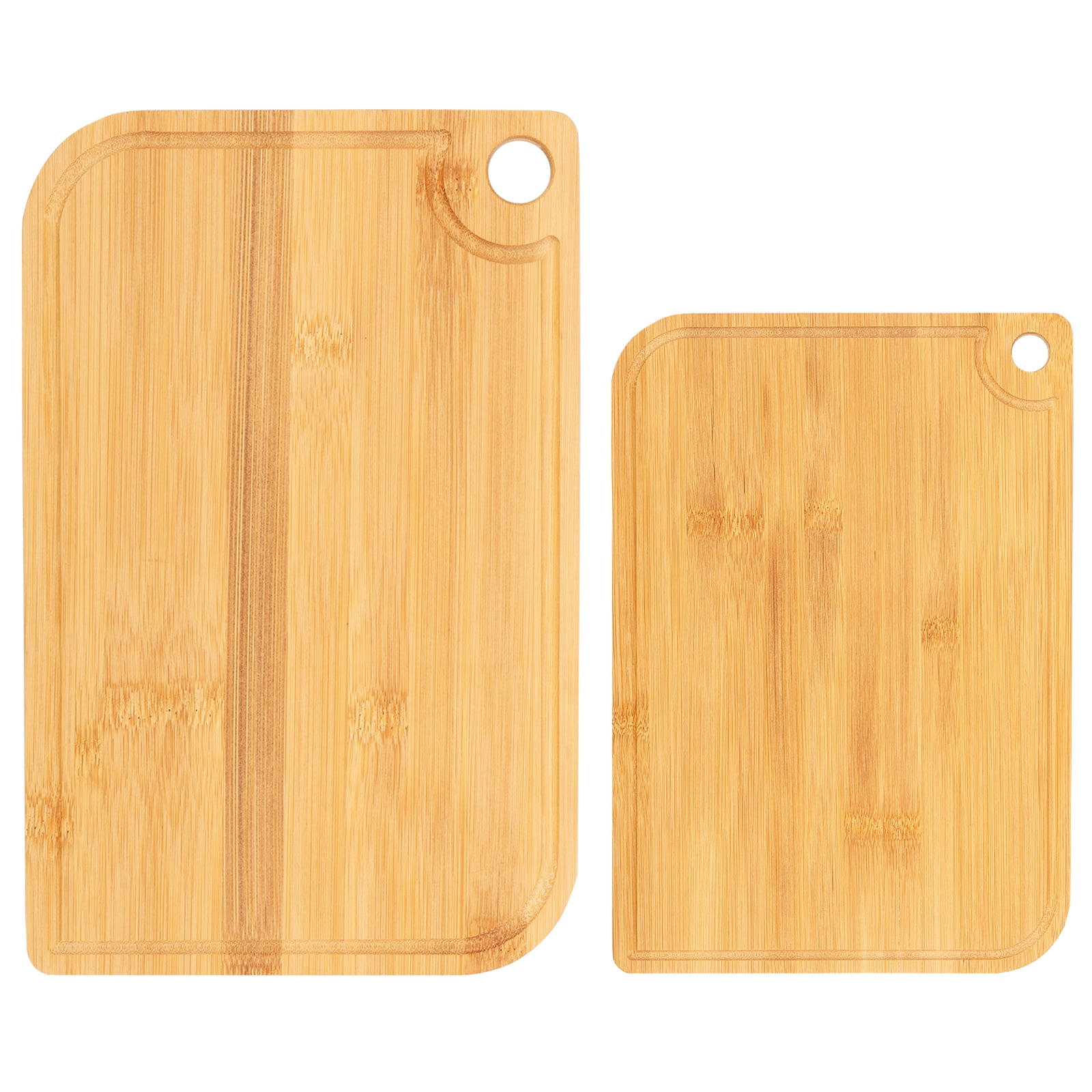 2 Pcs Cutting Boards Double Sided Bamboo Cutting Board with Juice ...
