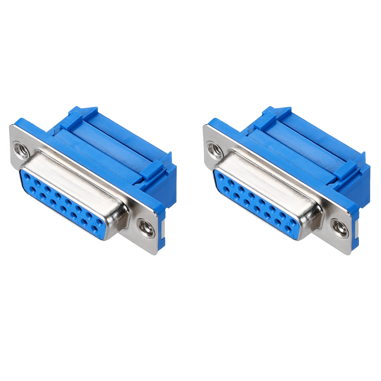 2 Pcs D-sub Connector DB15 15-pin 2-Row Female Serial Port Terminal Breakout - Walmart.com