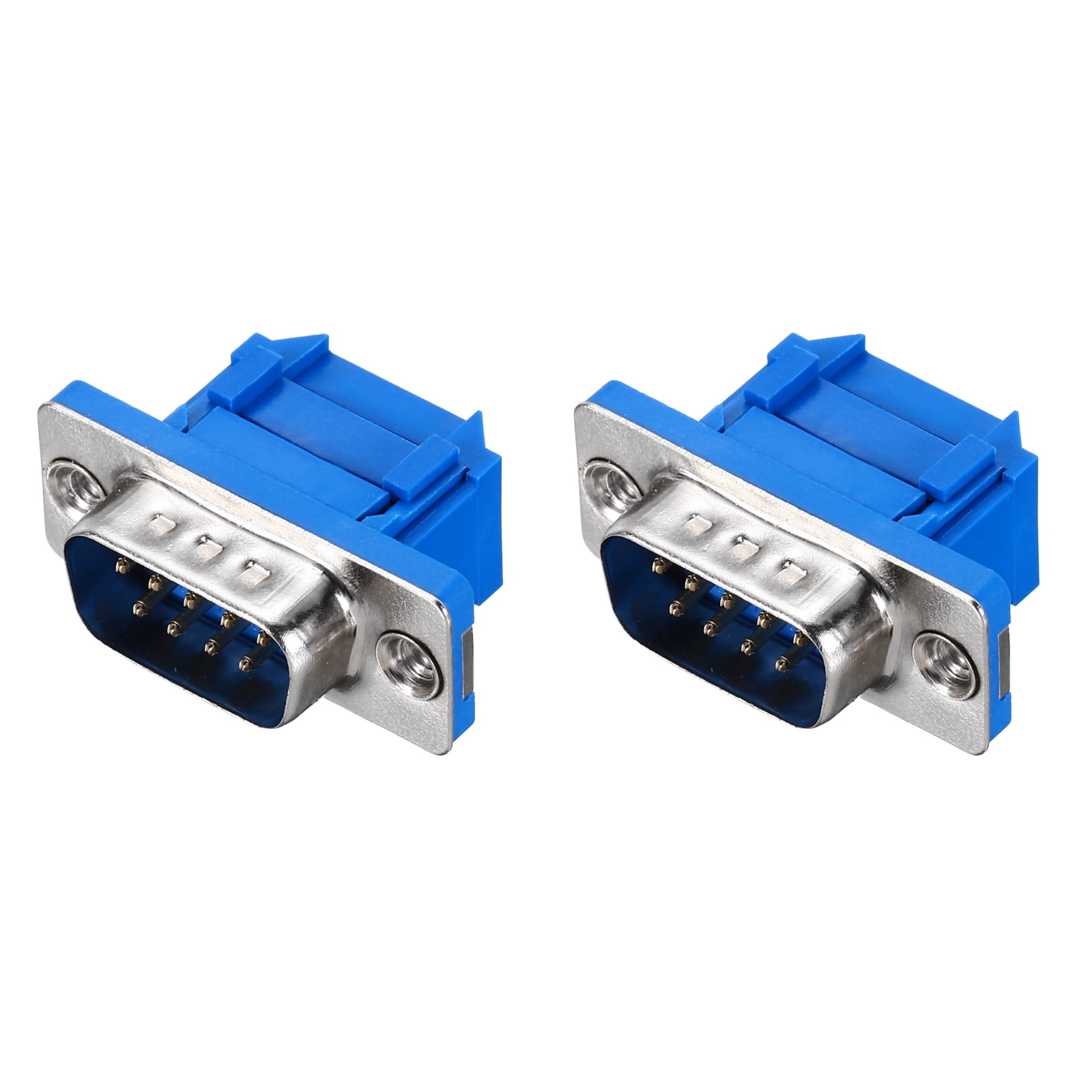 2 Pcs D-sub Connector DB9 9-pin 2-Row Male Serial Port Terminal ...