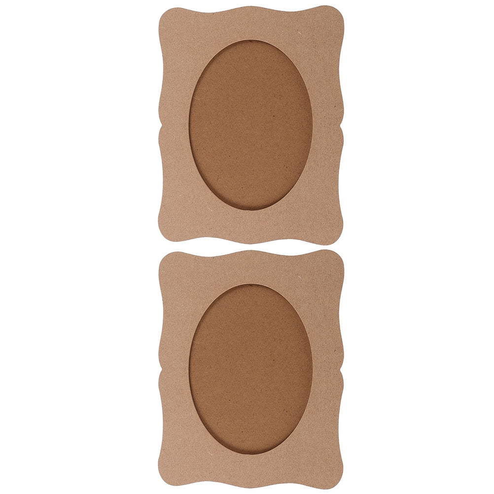 2 Pcs DIY Horizontal and Vertical Table Photo Frame Embryo Decor Wooden ...