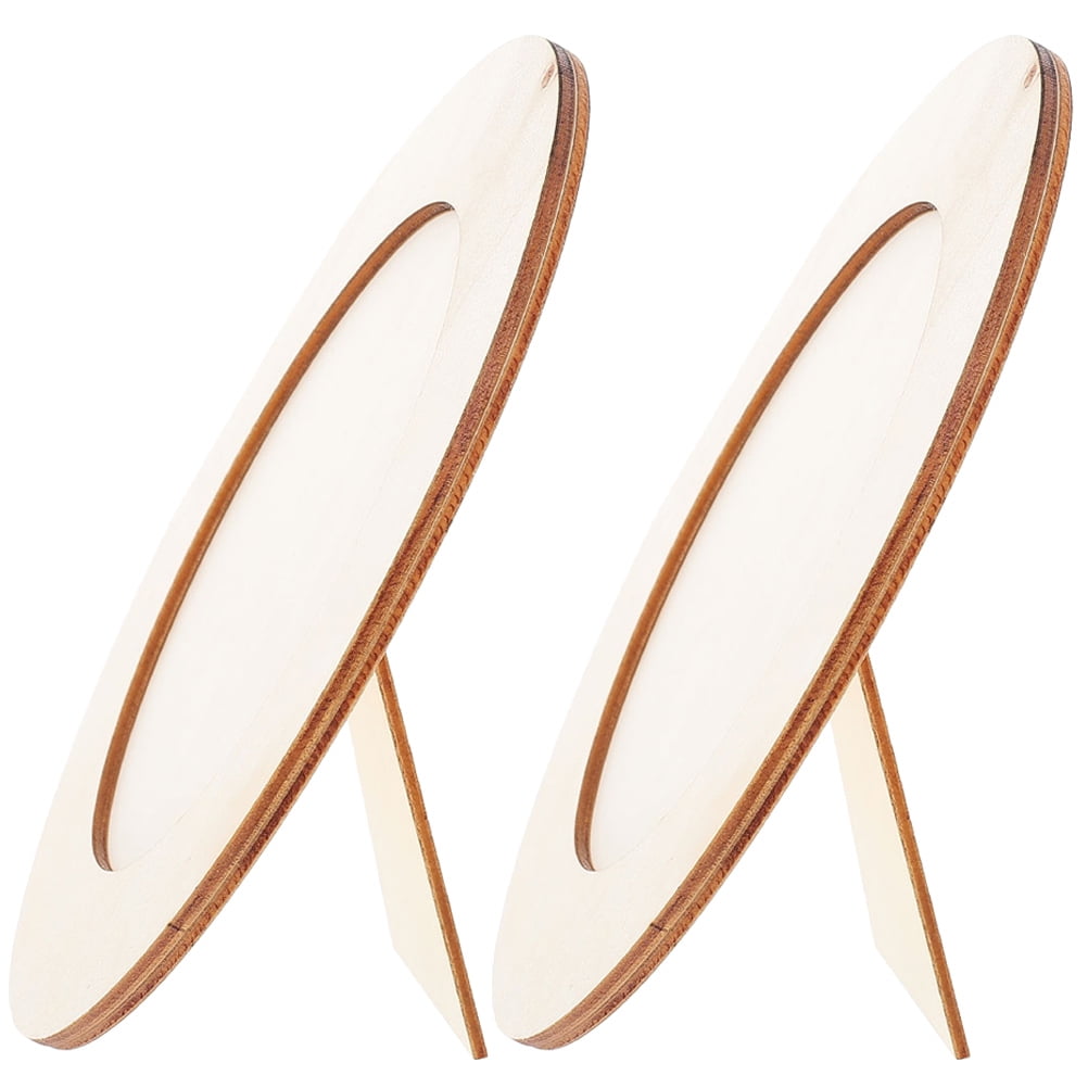 2 Pcs DIY Horizontal and Vertical Table Photo Frame Embryo Wooden ...