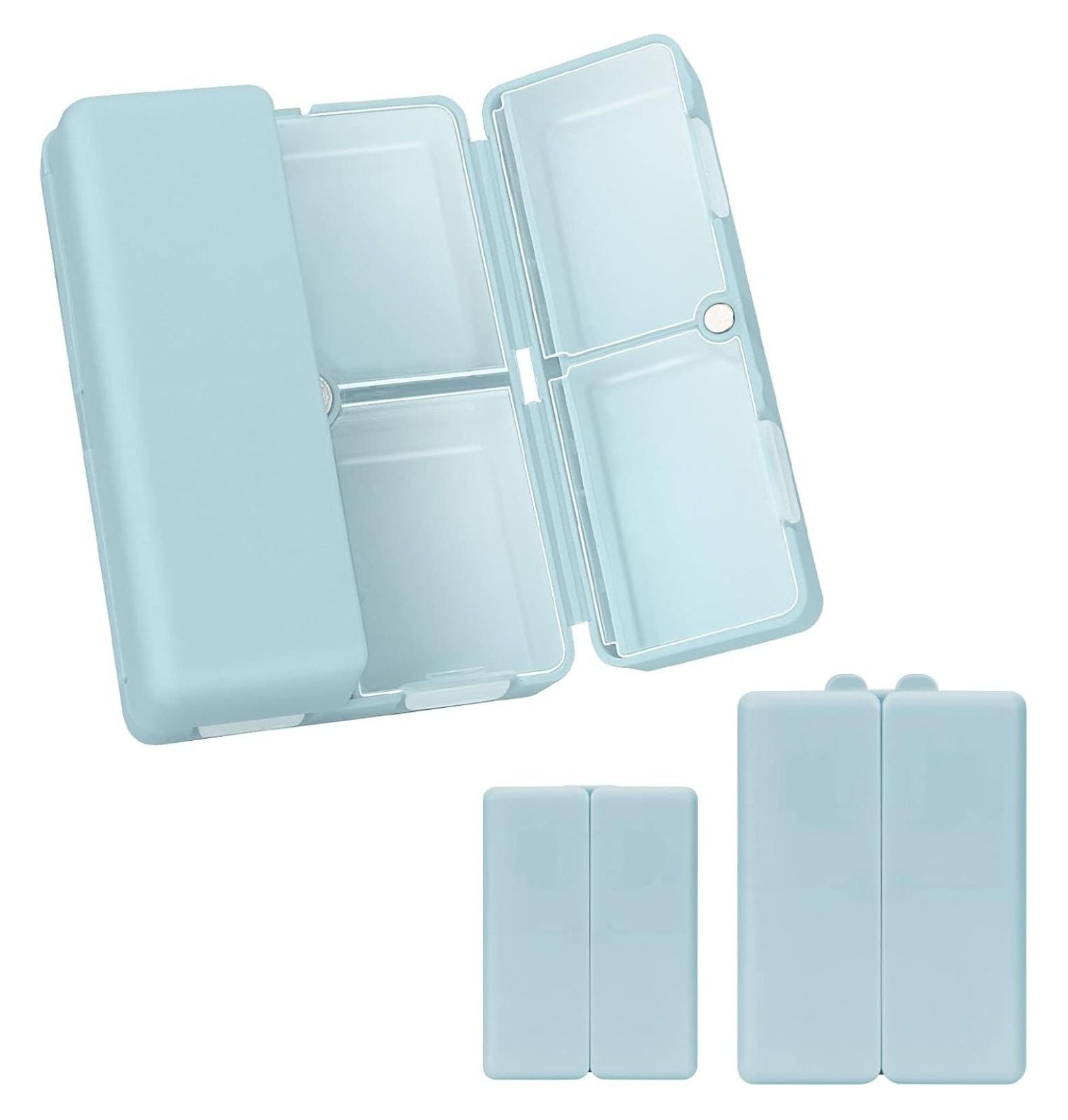 2 Pcs Daily Pill Organizer, 7 Compartments Portable Pill Case Travel ...