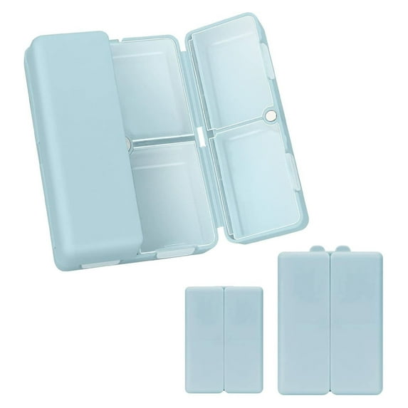 2 Pcs Daily Pill Organizer, 7 Compartments Portable Pill Case Travel ...