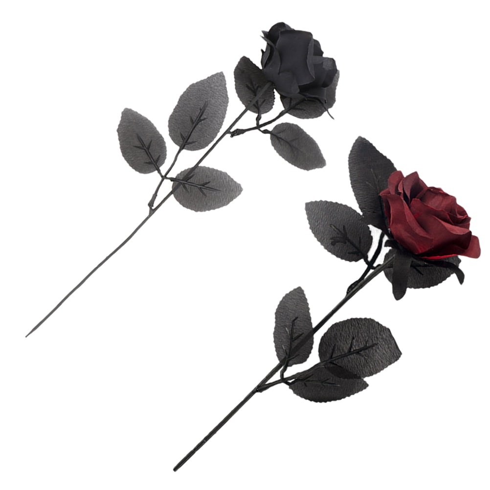 2 Pcs Dark Imitation Rose Fake White Roses Wisteria Artificial Floral ...