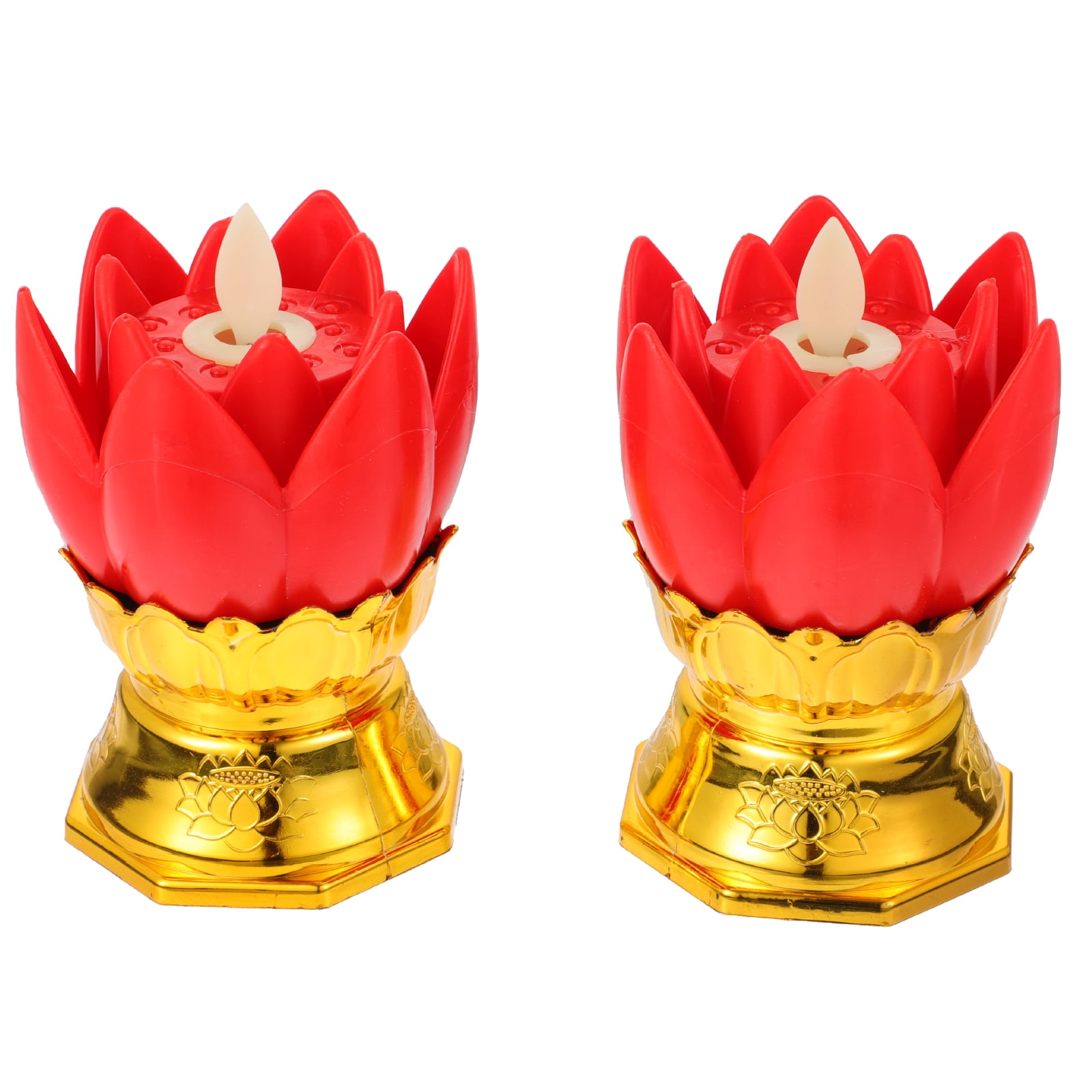 Buddhist Lotus Shaped Decorative Lights with LED for Home Decor Red ...