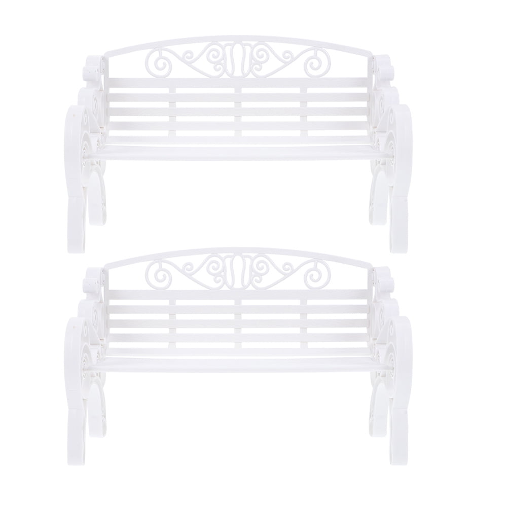 2pcs Mini Benches for Doll House Decorative Bench Ornaments Park Models ...