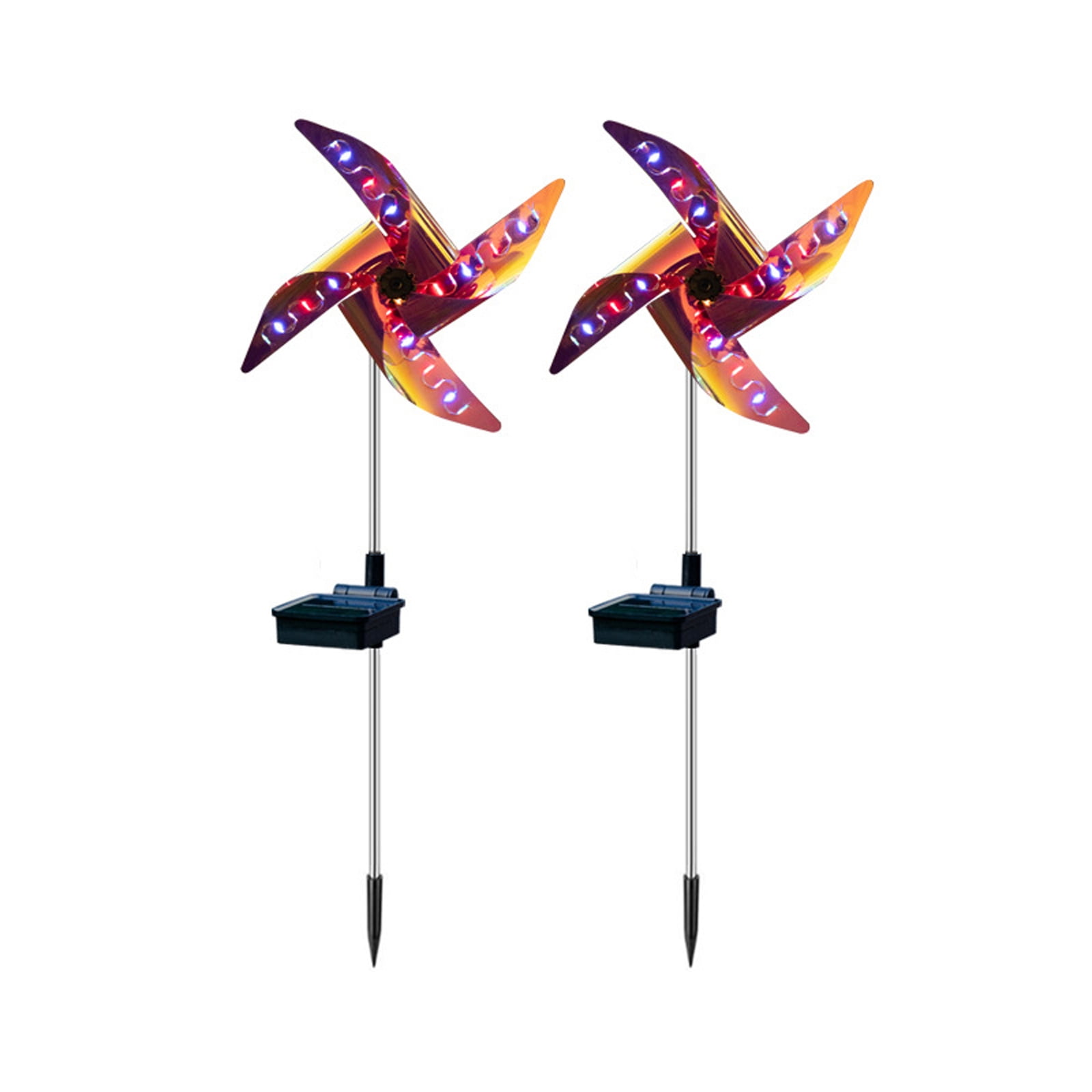 2 Pcs Decor Toys LED Garden Stake Light Solar Windmill Lamp Lights ...