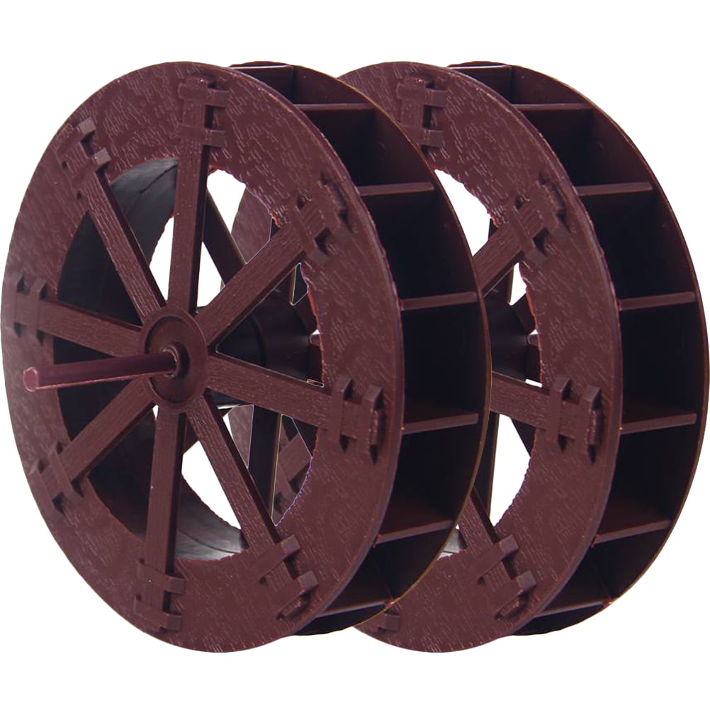 2 Pcs Decorate Resin Ornament Fountain Water Wheel Artificial Hill ...
