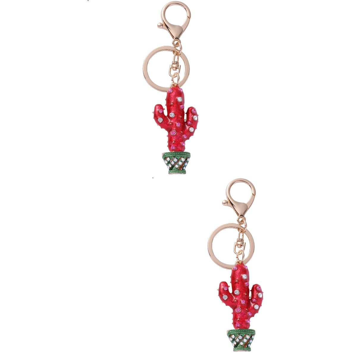 Hytrove Key Ring Cactus Shaped Decorative Accessory for Car Key 2Pack 4 ...
