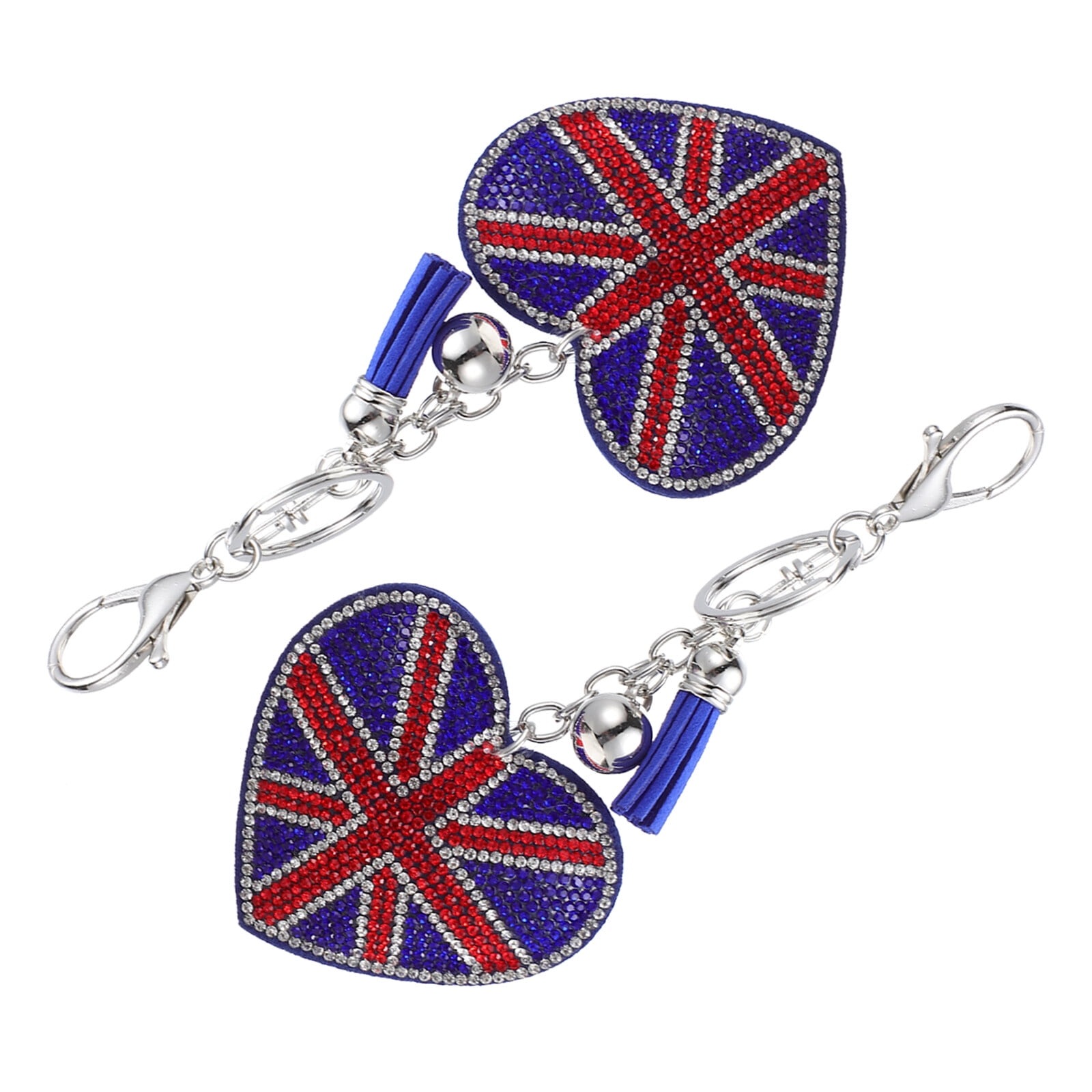 2 Pcs Decorative Key Ring Union Jack Souvenirs Plush Keychains Miss ...