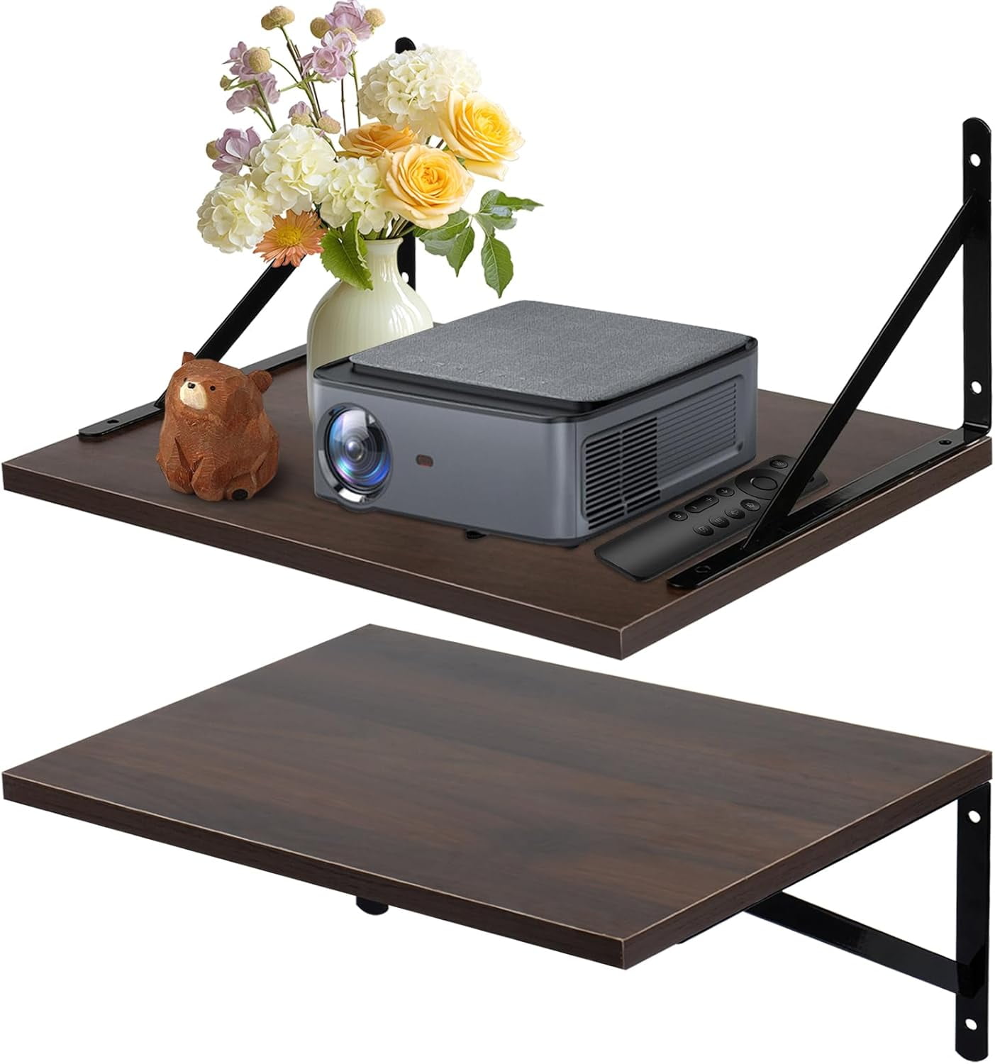 2 Pcs Deep Floating Shelves, Wide Floating Wall Shelves, Projector Wall ...