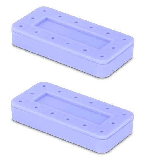 2/Pcs Dental Bur Block Holder Rectangle 14 Hole Capacity Dental Bur ...
