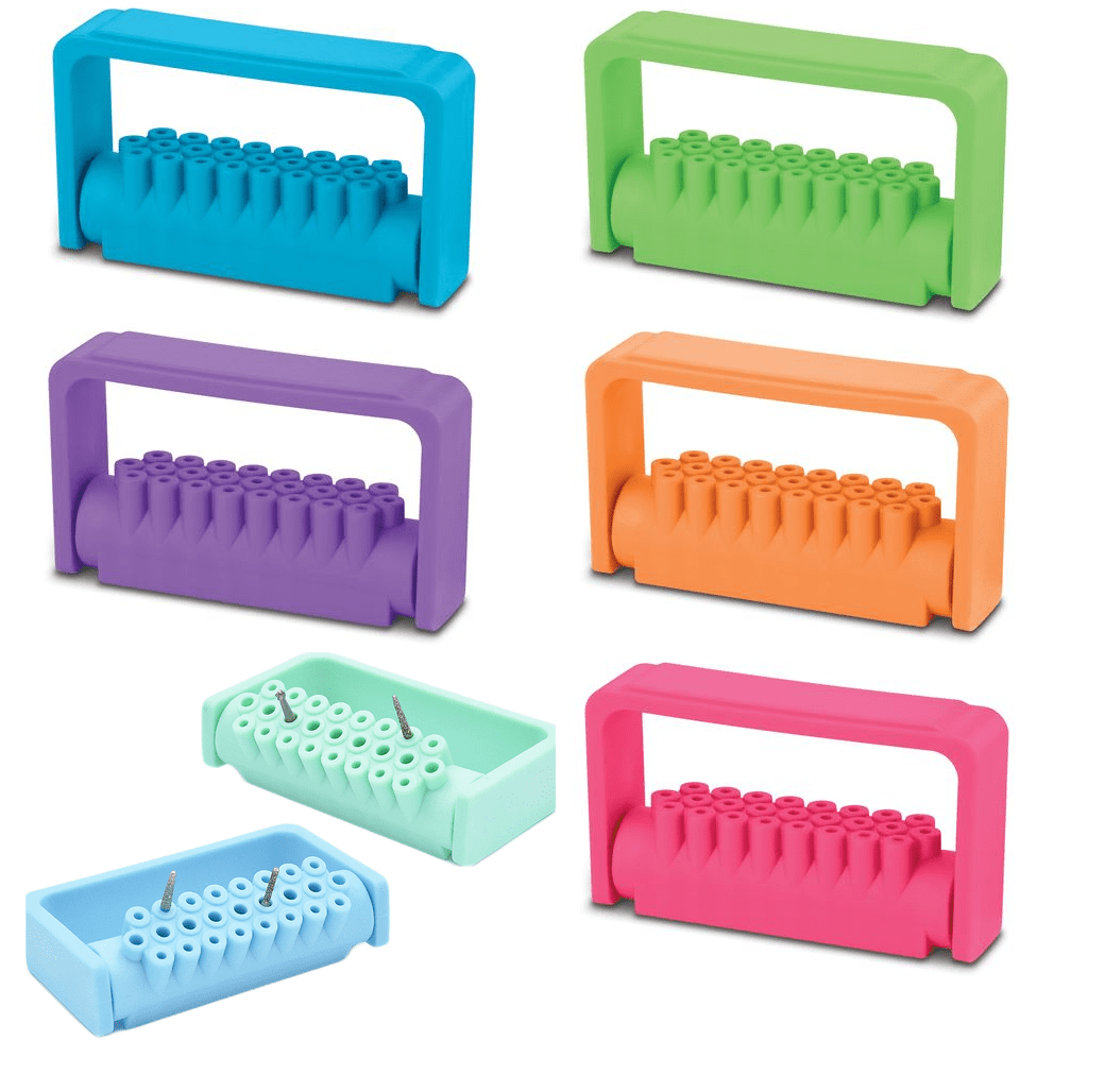 2/Pcs Dental Bur Caddy for 25 Bur Blocks Autoclavable FG Burs Organizer ...