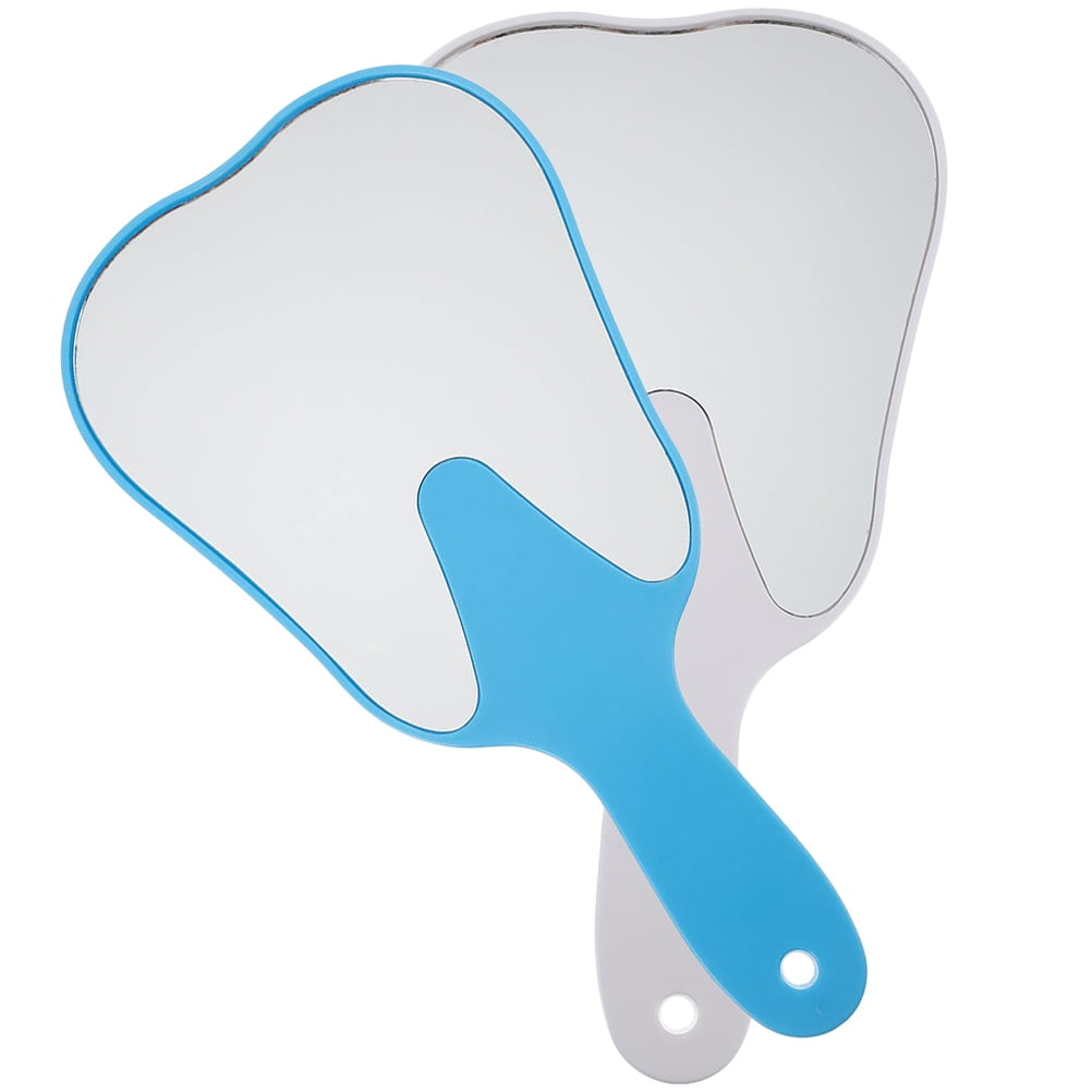2 Pcs Dental Mirror Portable Makeup Tooth Shaped Mirrors for Dentists ...