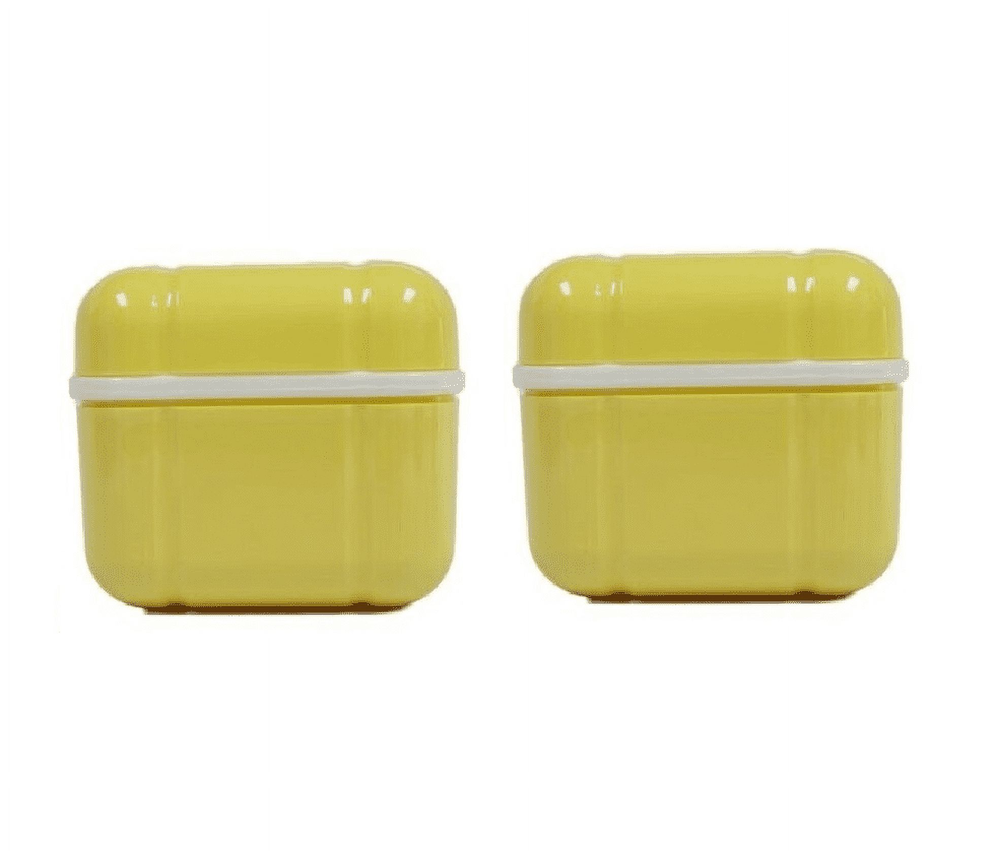 2/Pcs Denture Bath Case Box with Rinsing Basket, Storage Container Care ...