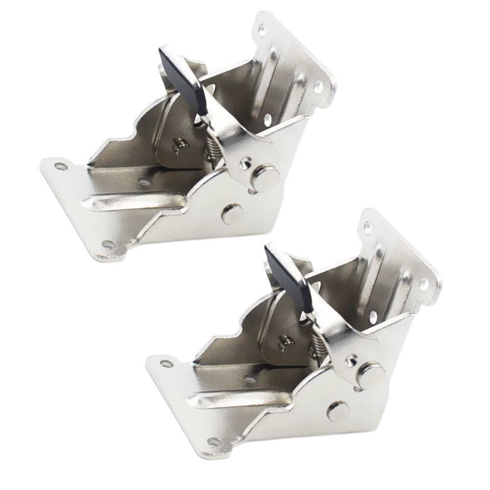 2 Pcs Desk Risers for Legs Black Hinges Home Furniture Folding Bracket ...