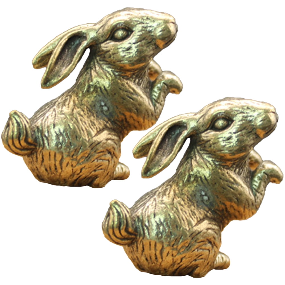 2 Pcs Desktop Brass Bunny Bar Countertop Decoration - Walmart.com