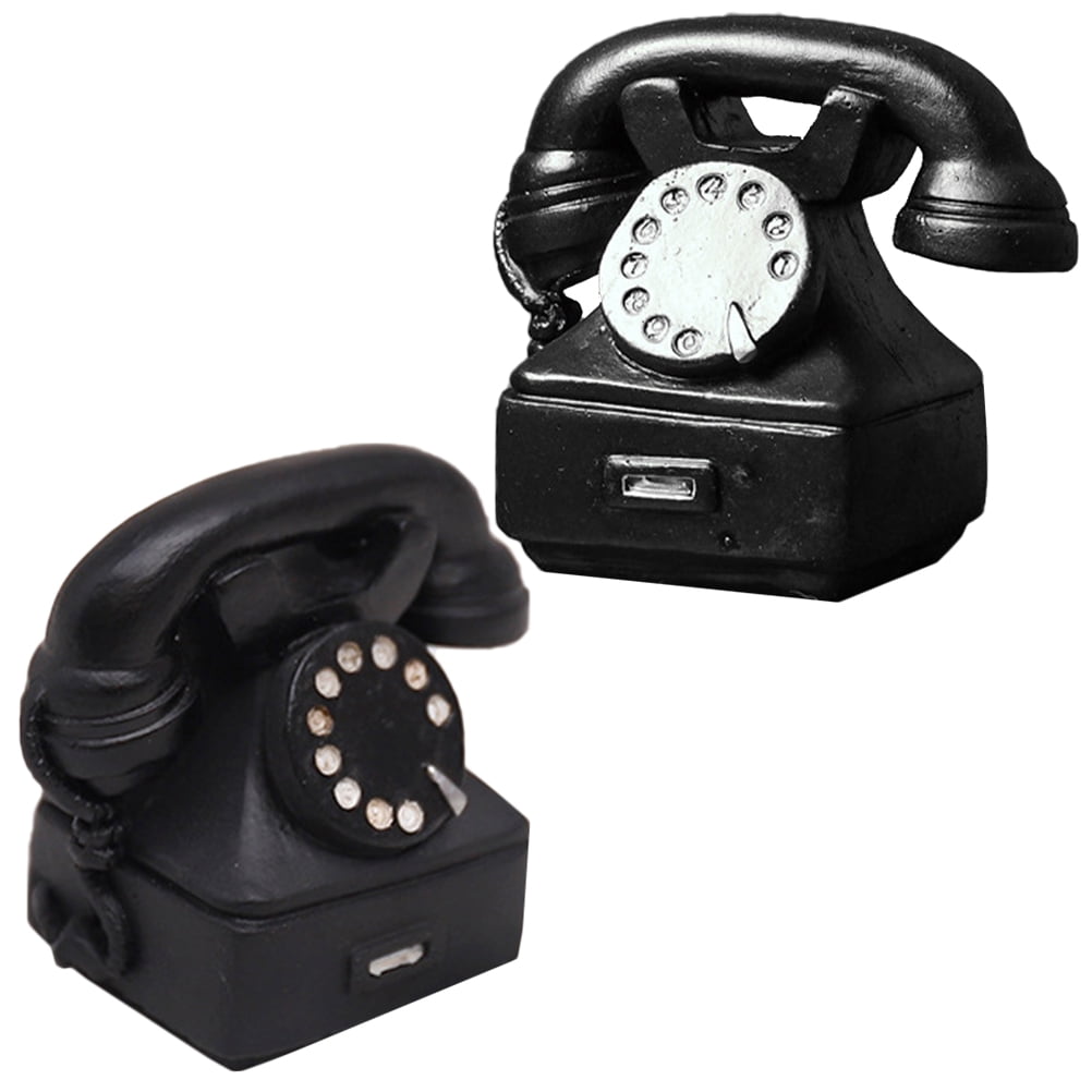 2 Pcs Desktop Decor Speakeasy Rotary Dial Phone Retro Landline Child ...