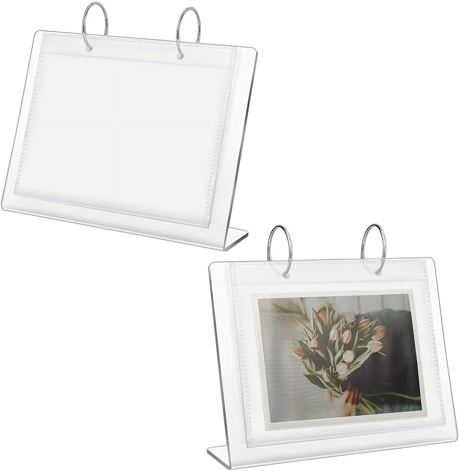 2 Pcs Desktop Mini Acrylic oto Album Holds 68 otos of 4x6Inch Tabletop ...