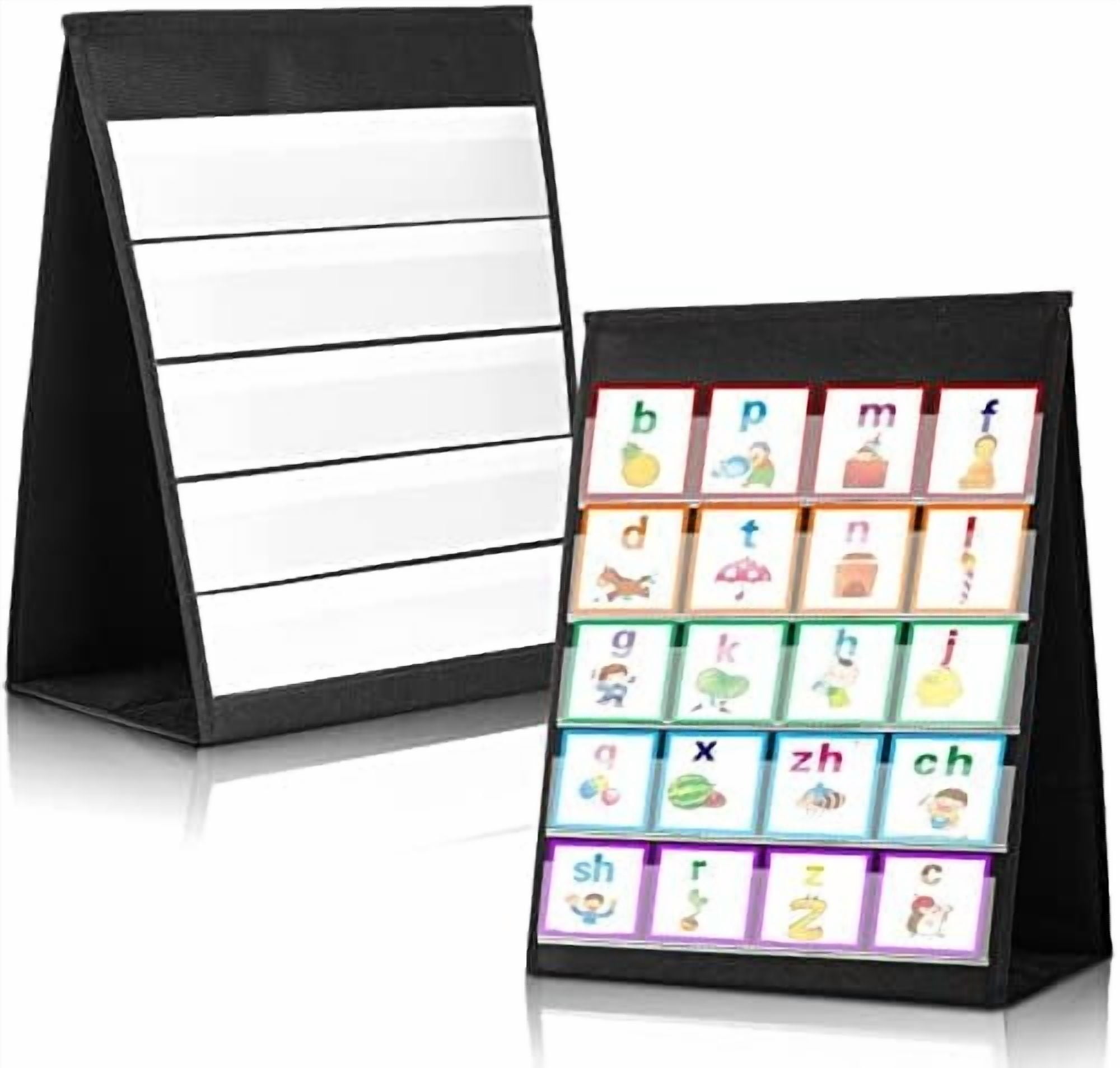 2 Pcs Desktop Pocket Chart Stand for Classroom 13 x 17 Inch Double ...
