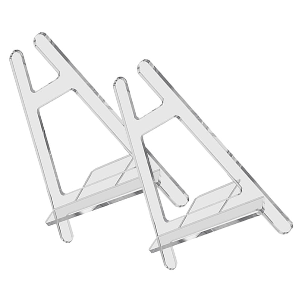 2 Pcs Desktop Sign Display Holder Lure Transparent Stand Base - Walmart.com