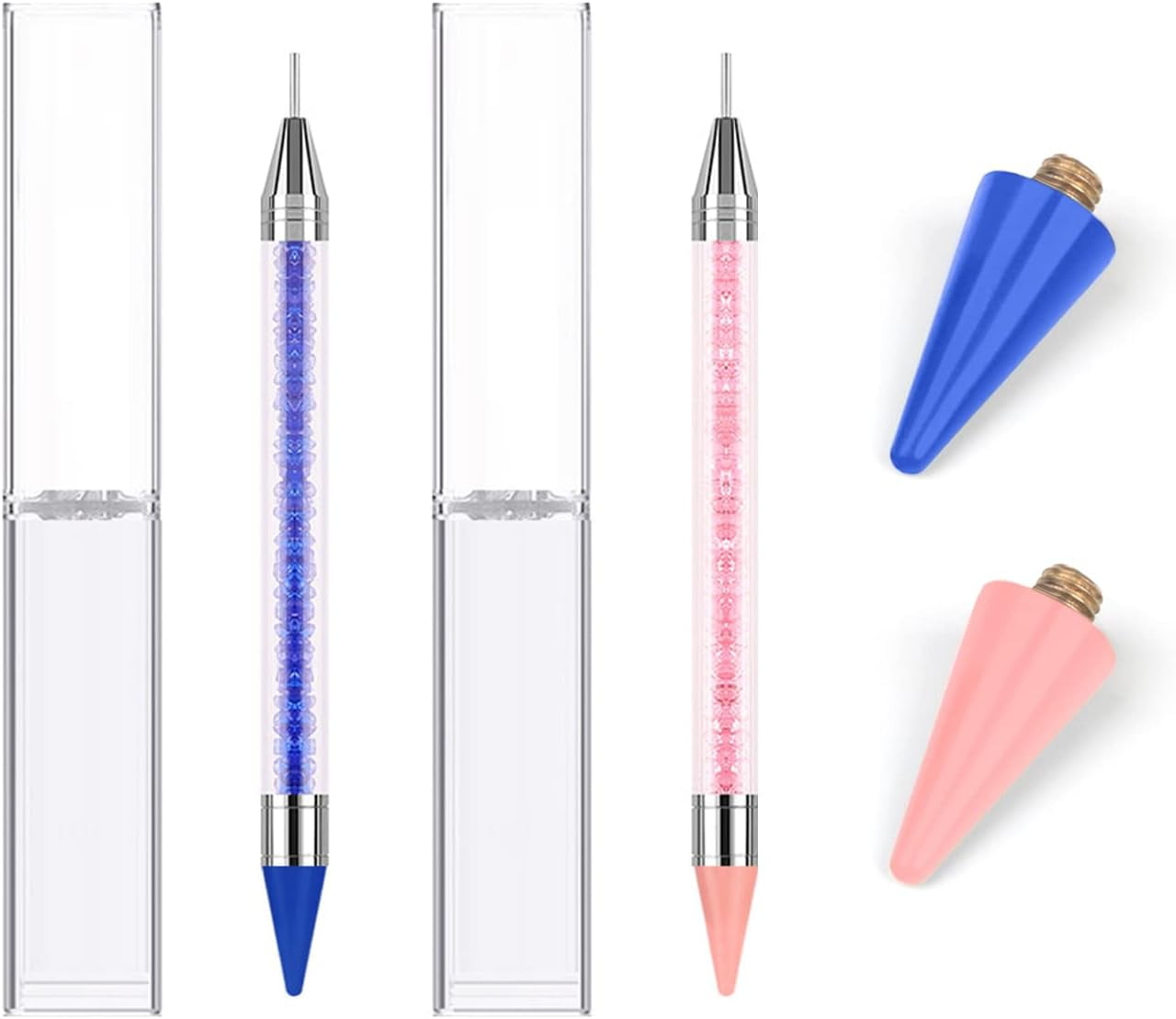 2 Pcs Diamond Drawing Pens, with 2 Replacement Wax Nib and 2 Plastic ...