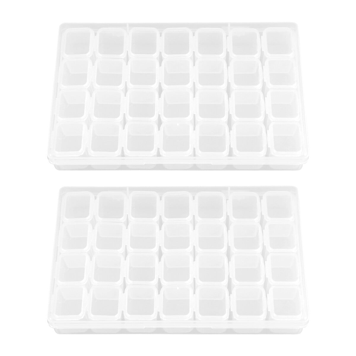 2 Pcs Diamond Storage Container Case Cubes Clear Boxes Transparent ...