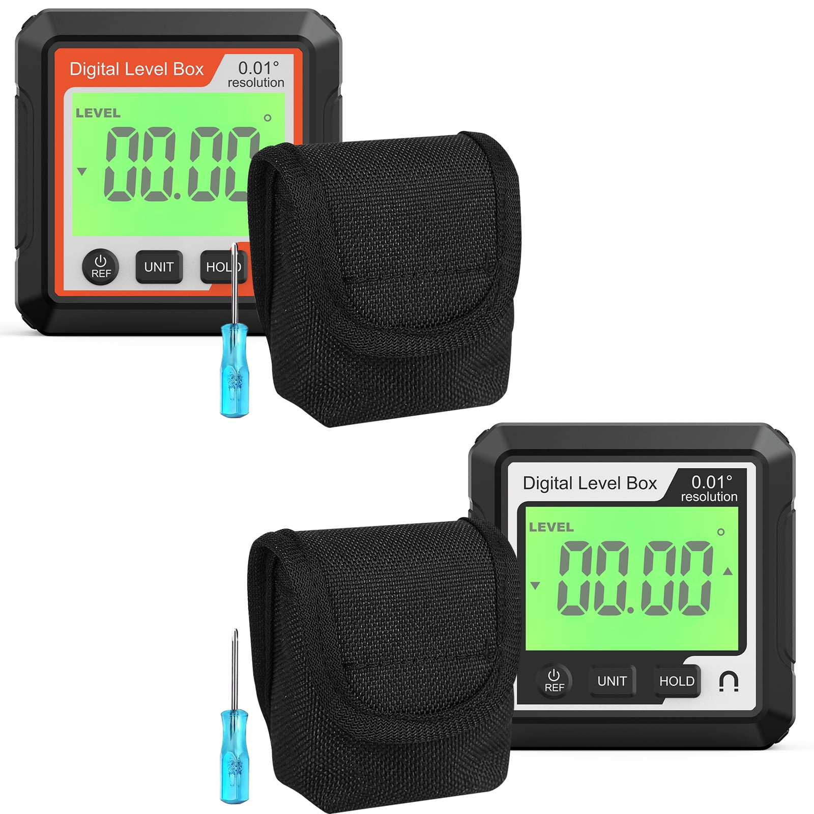 2 Pcs Digital Angle Gauge Accurate Digital Protractor with Magnetic ...